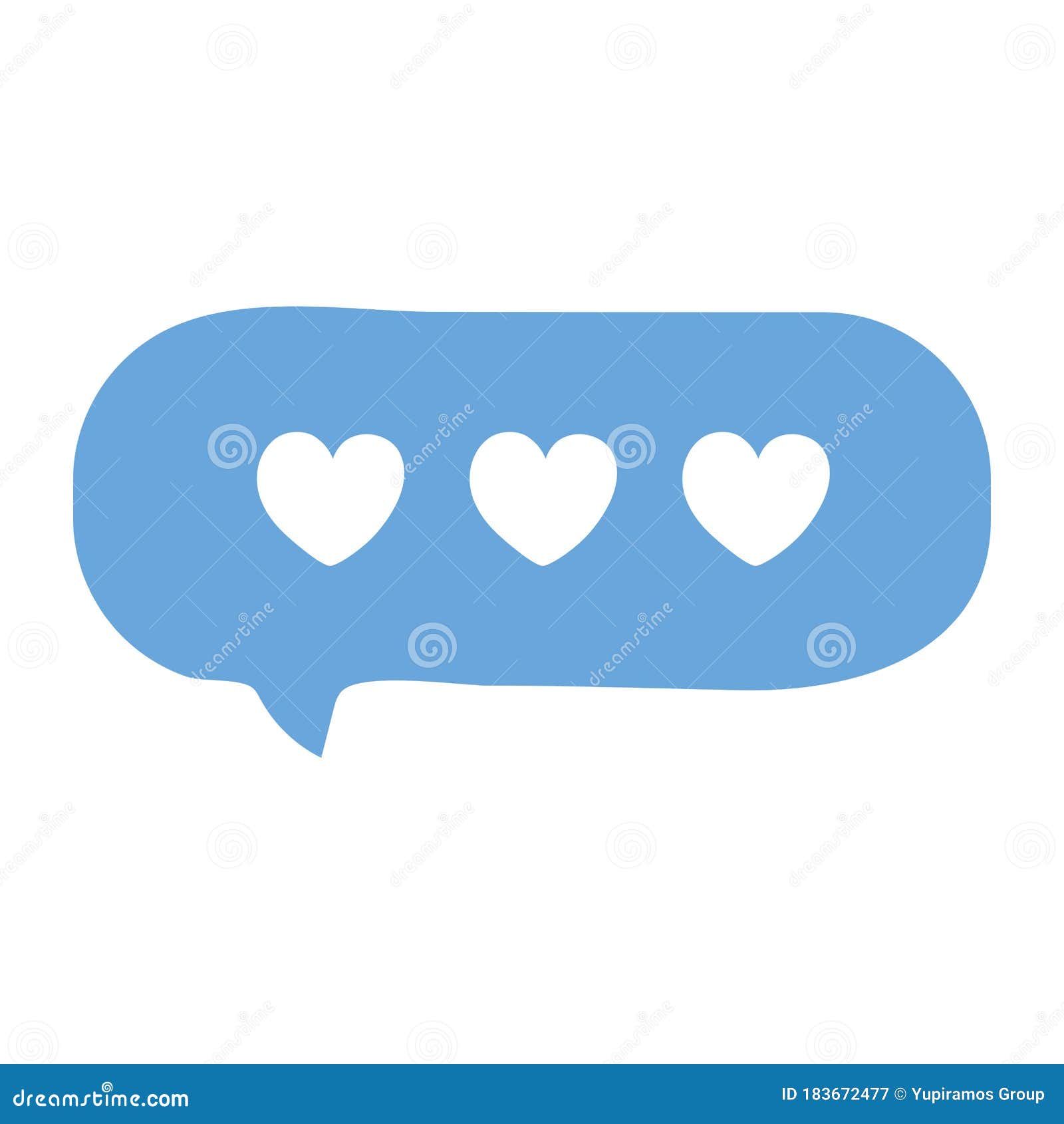 Hearts Inside Communication Bubble Vector Design Stock Vector ...