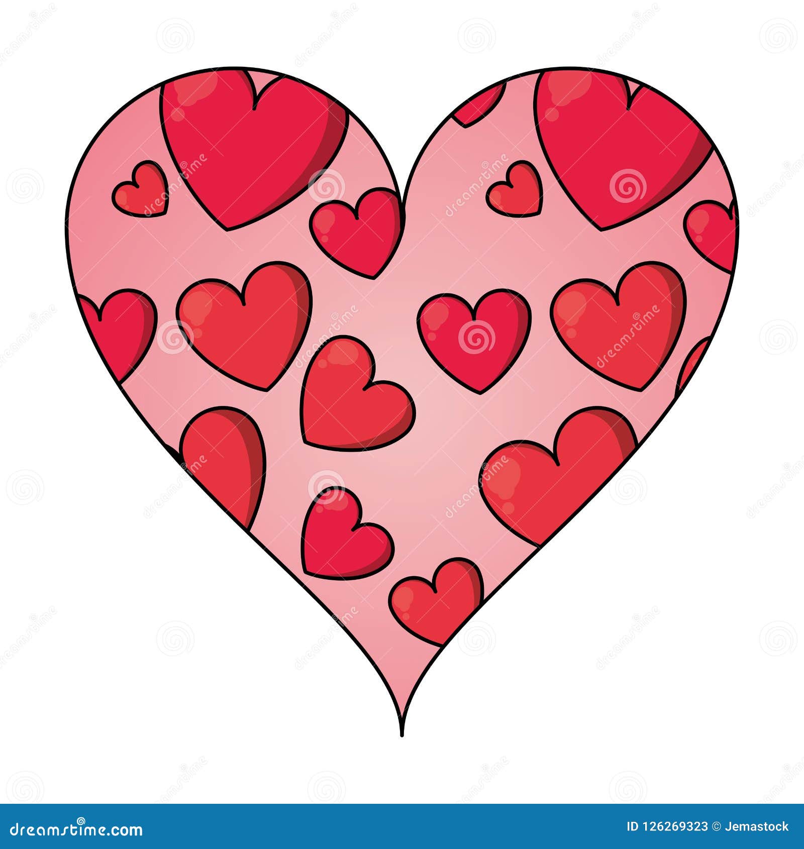 Hearts inside heart frame stock vector. Illustration of abstract ...