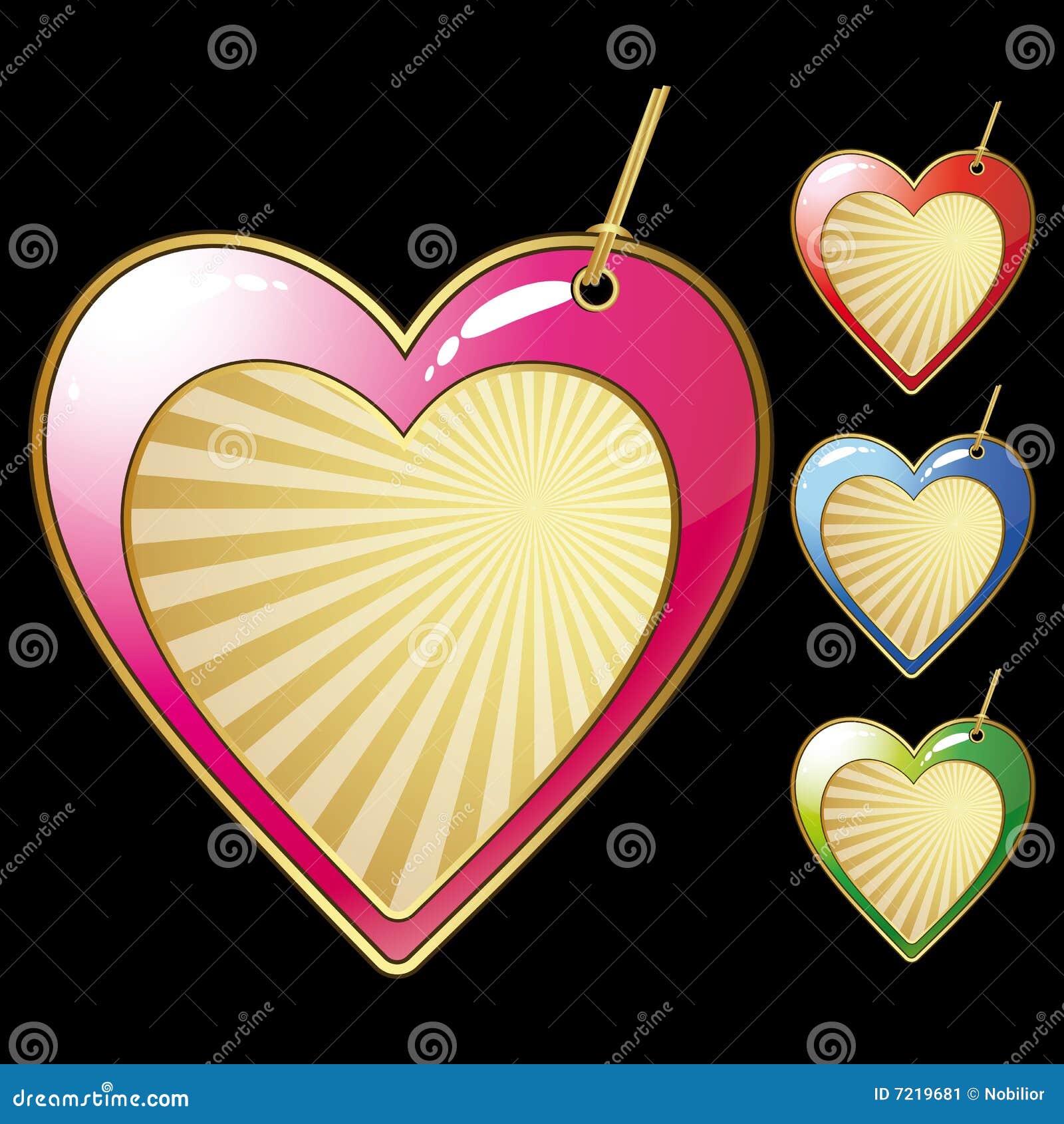 Hearts labels stock vector. Illustration of isolated, celebration - 7219681