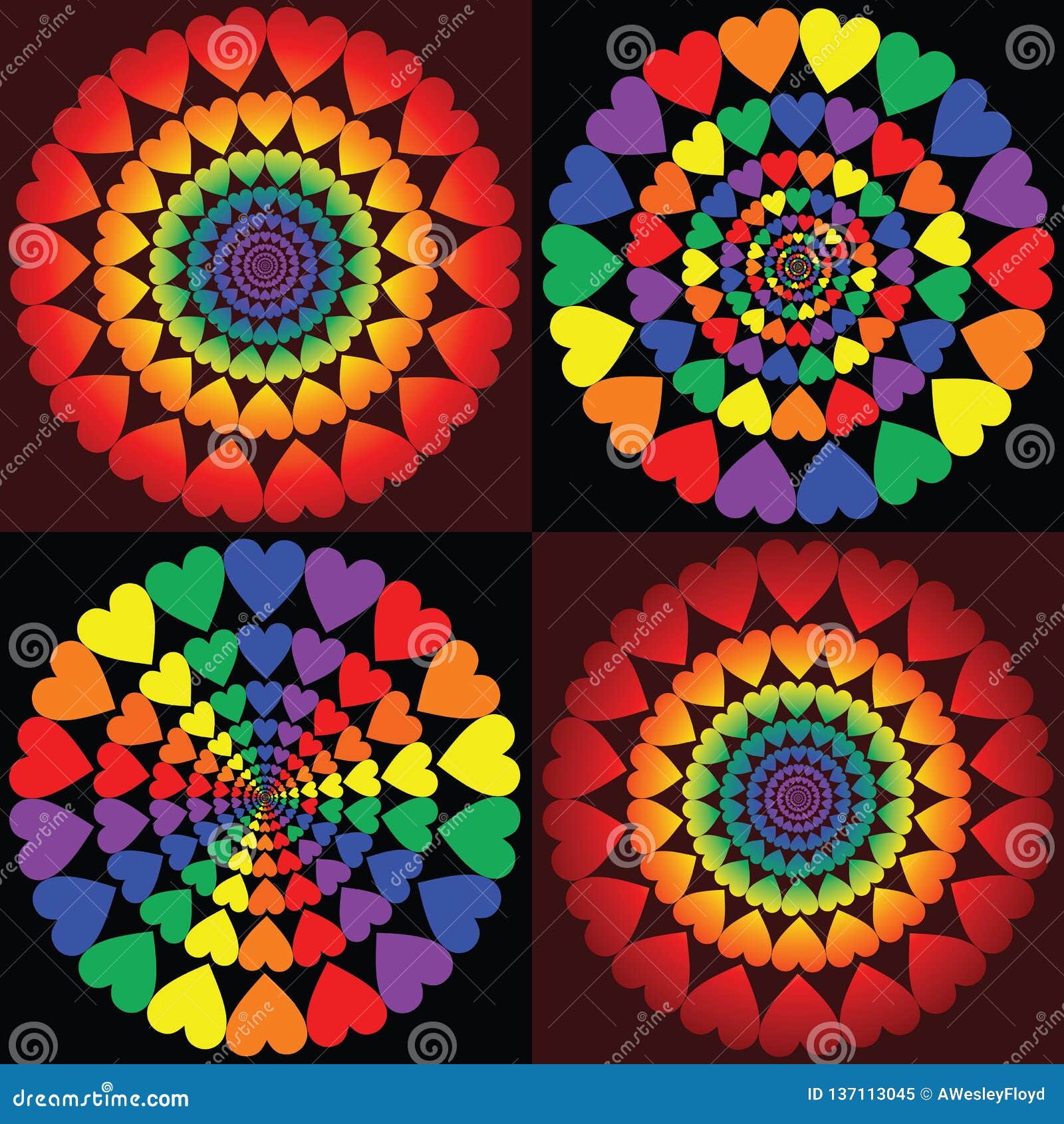 Hearts Love Rainbows stock vector. Illustration of diversity - 137113045