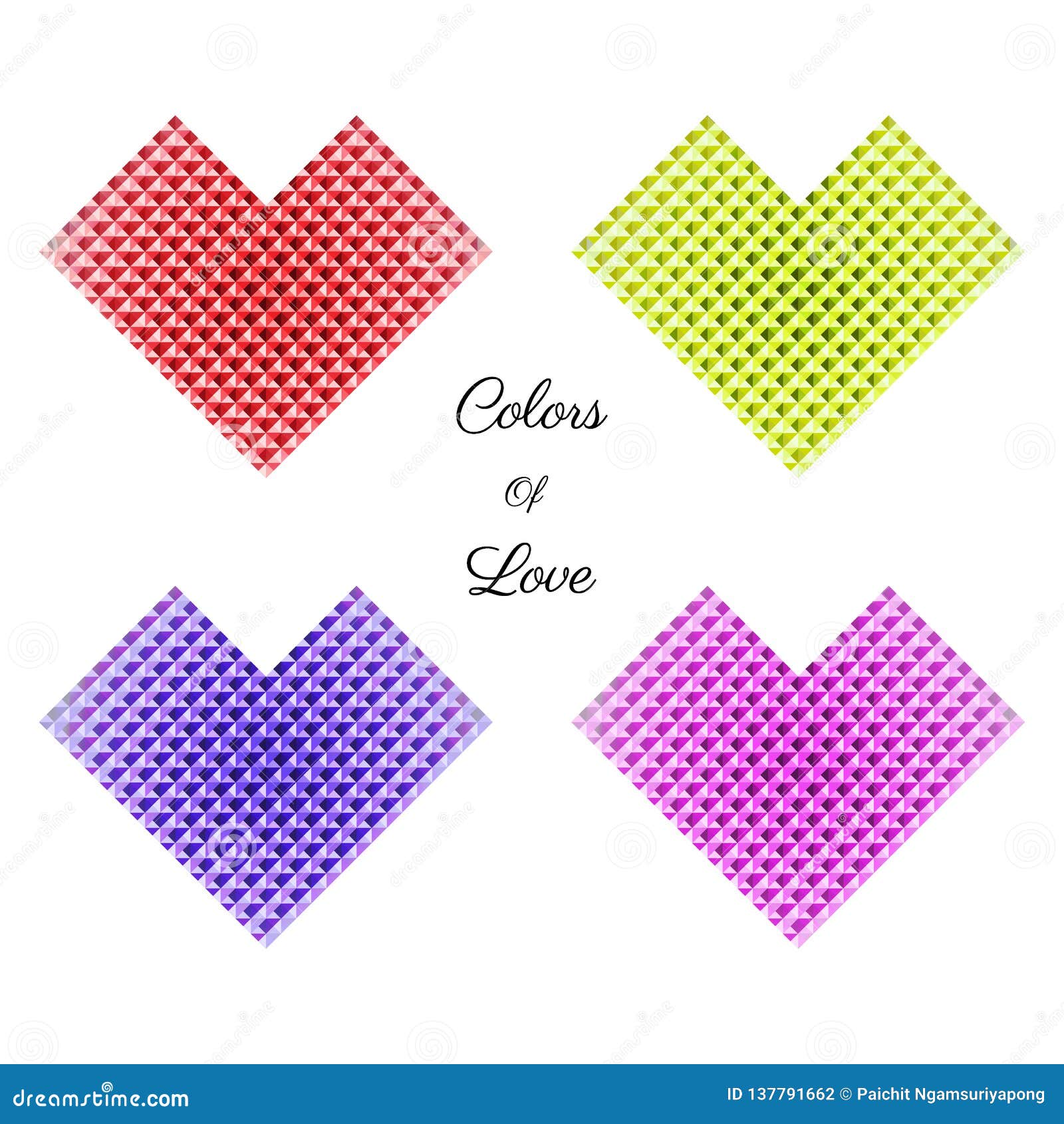 Hearts Love Valentine Object, Polygon Isolated Stock Vector ...