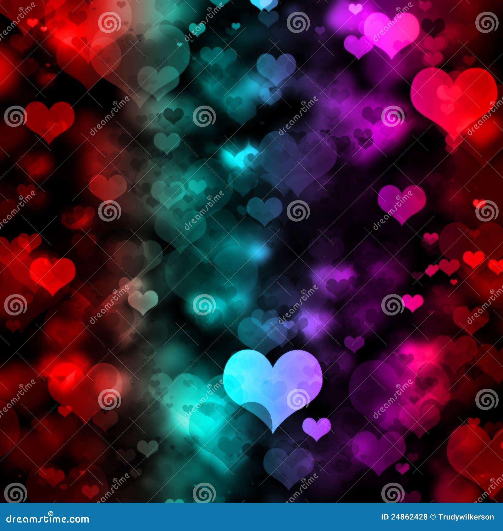 Hearts of Many Colors stock illustration. Illustration of black - 24862428