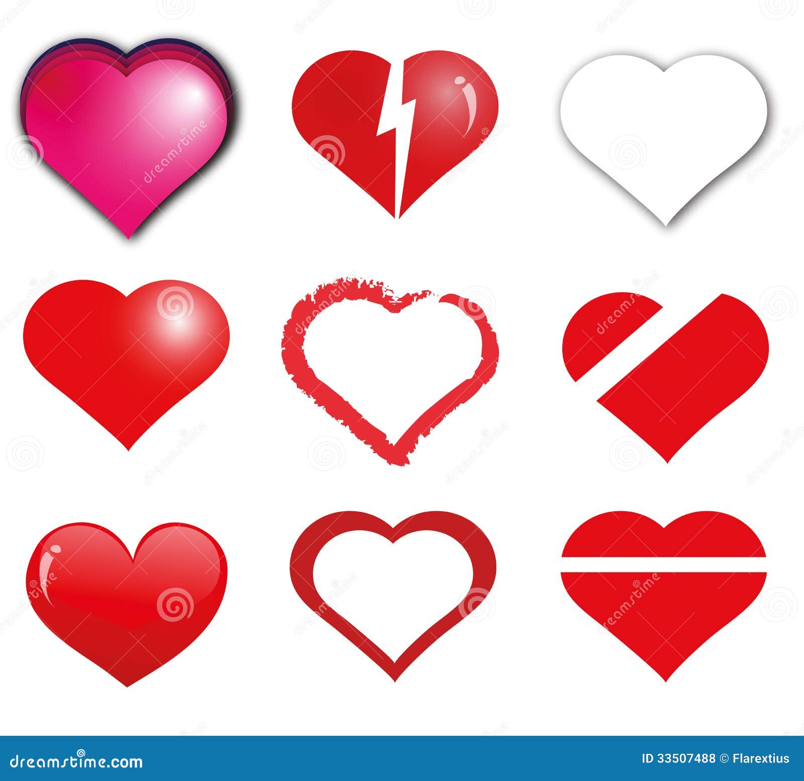 Hearts stock illustration. Illustration of pink, hearts - 33507488