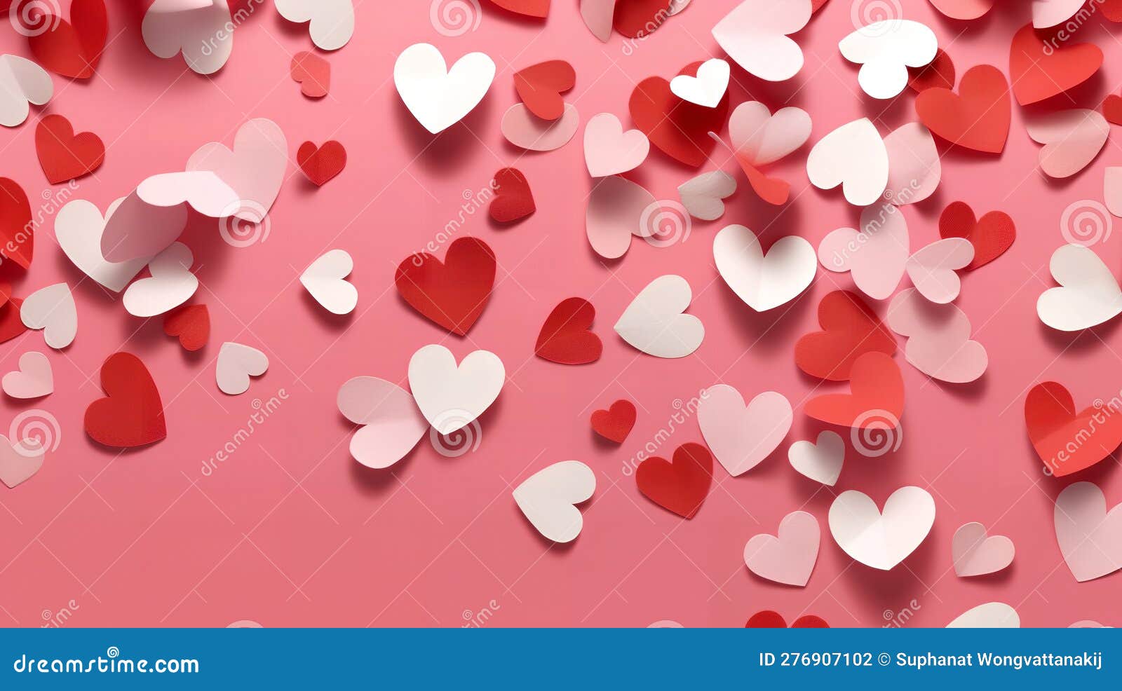 Hearts Paper Background, Image Ai Generated Stock Illustration ...