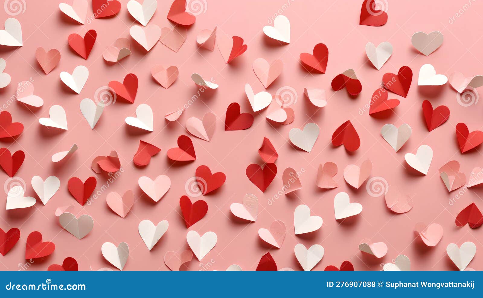 Hearts Paper Background, Image Ai Generated Stock Illustration ...