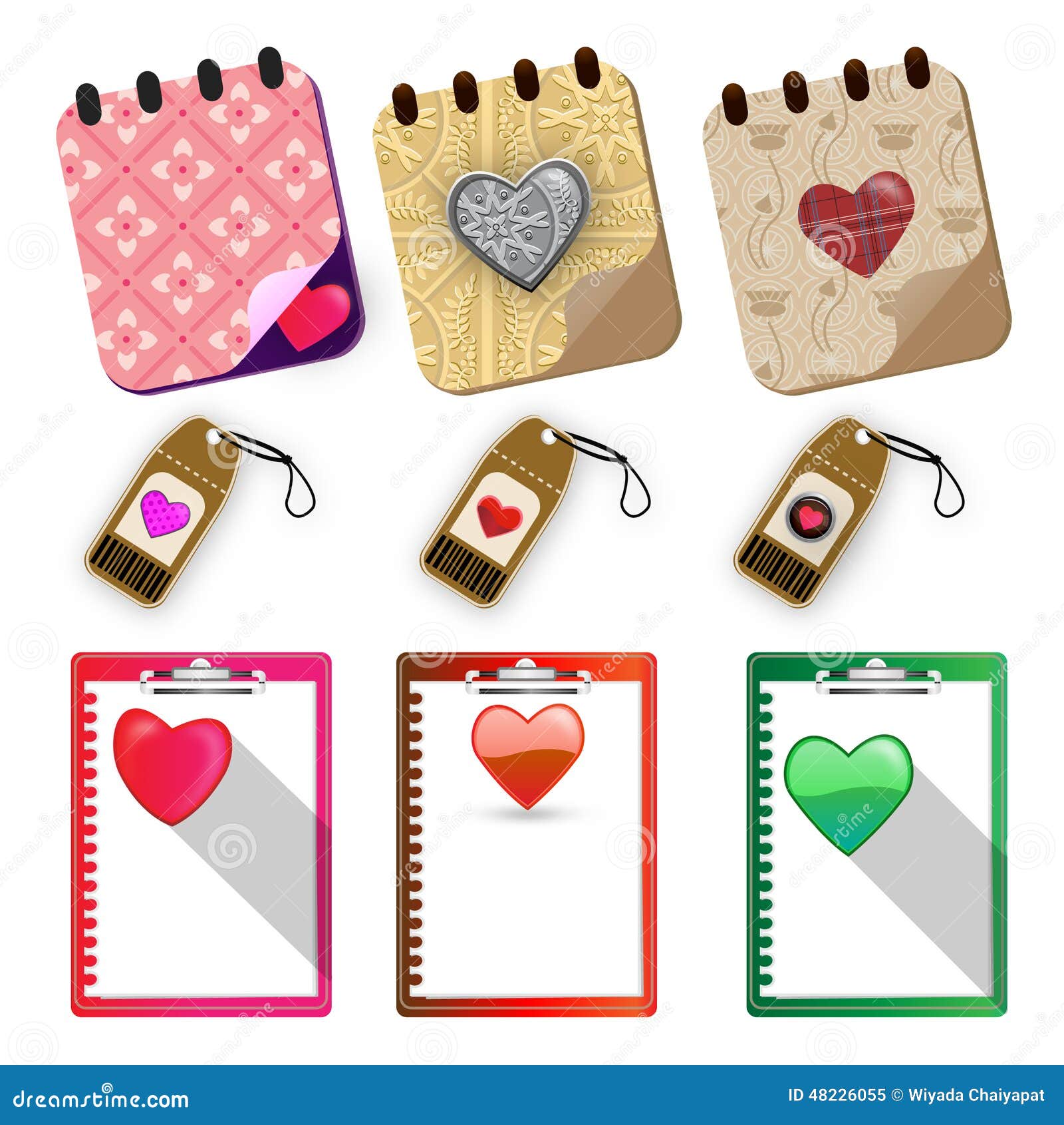 Hearts Paper Labels Set - Illustration Stock Illustration ...