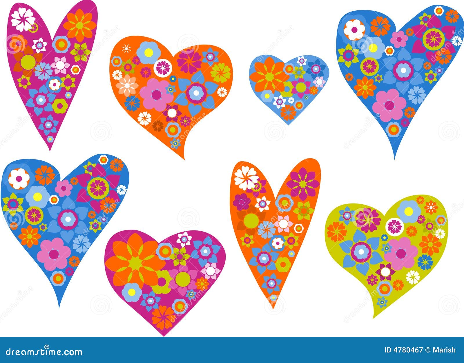 Hearts with patterns stock vector. Illustration of card - 4780467