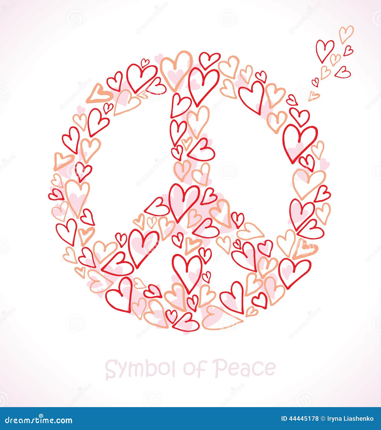 Hearts of peace. stock illustration. Illustration of airy - 44445178