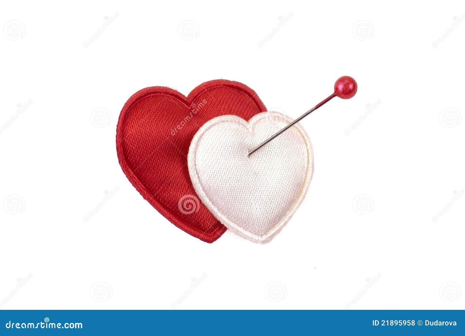 Hearts and pin isolated stock photo. Image of romantic - 21895958