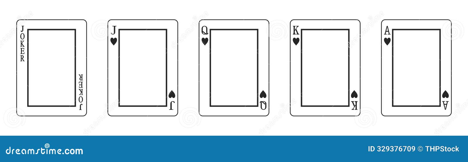 Hearts Playing Cards Frames Vector Outline Stock Vector - Illustration ...