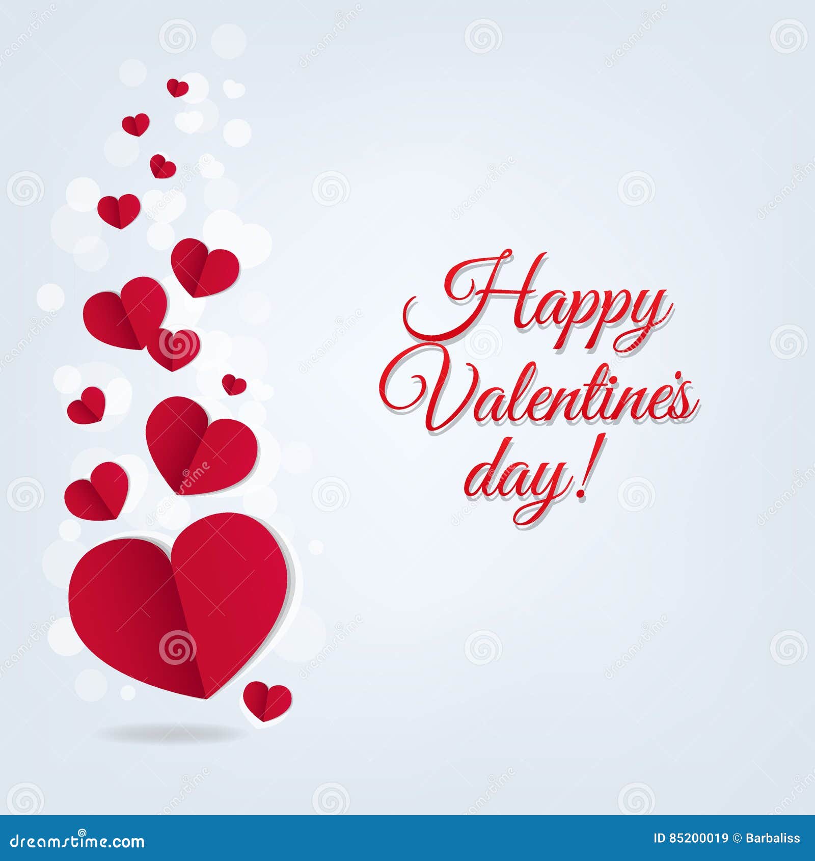 Hearts Postcard Valentines Day Stock Vector - Illustration of happy ...