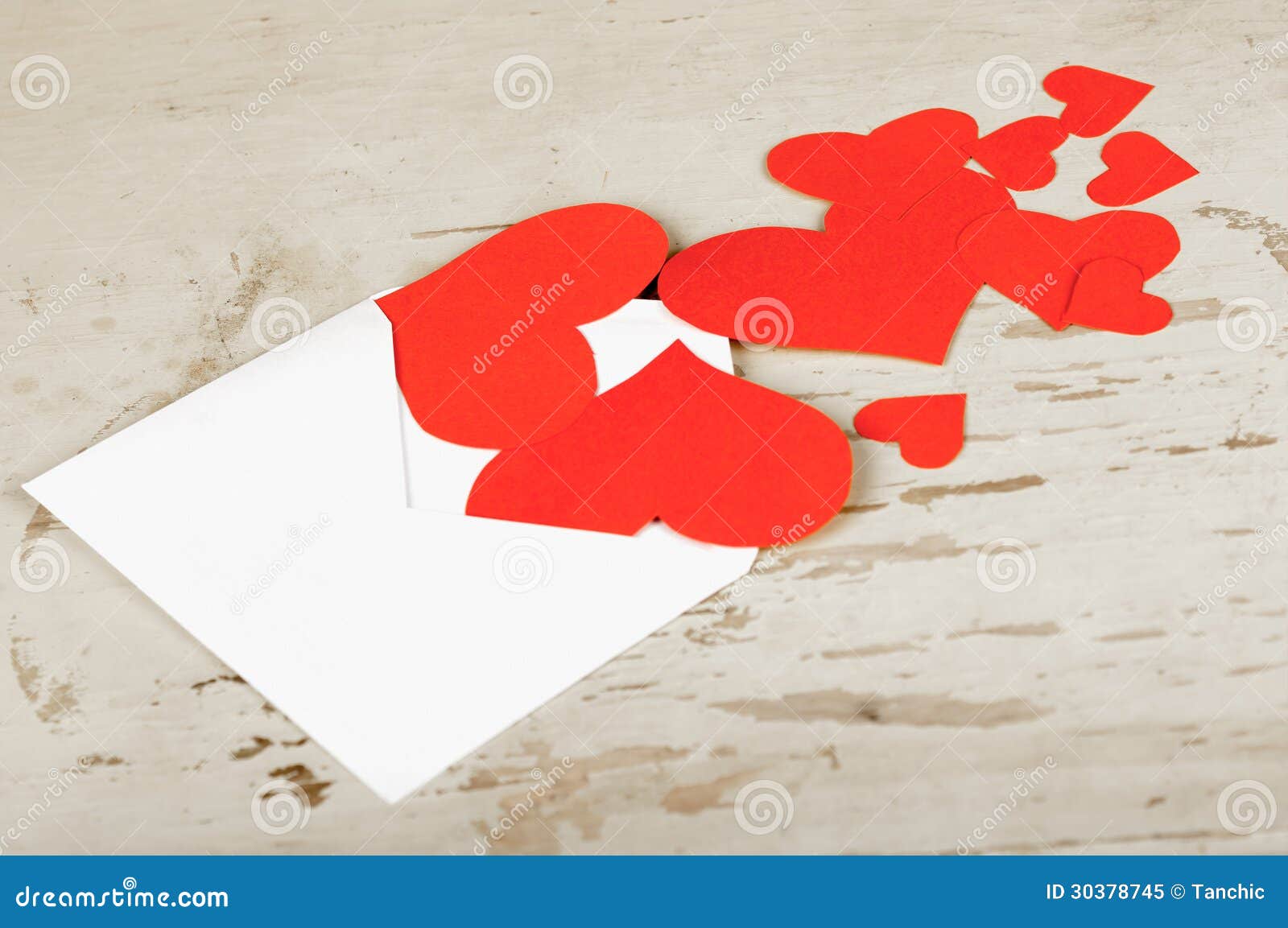 Hearts Poured Out from the Envelope Stock Image - Image of holiday ...