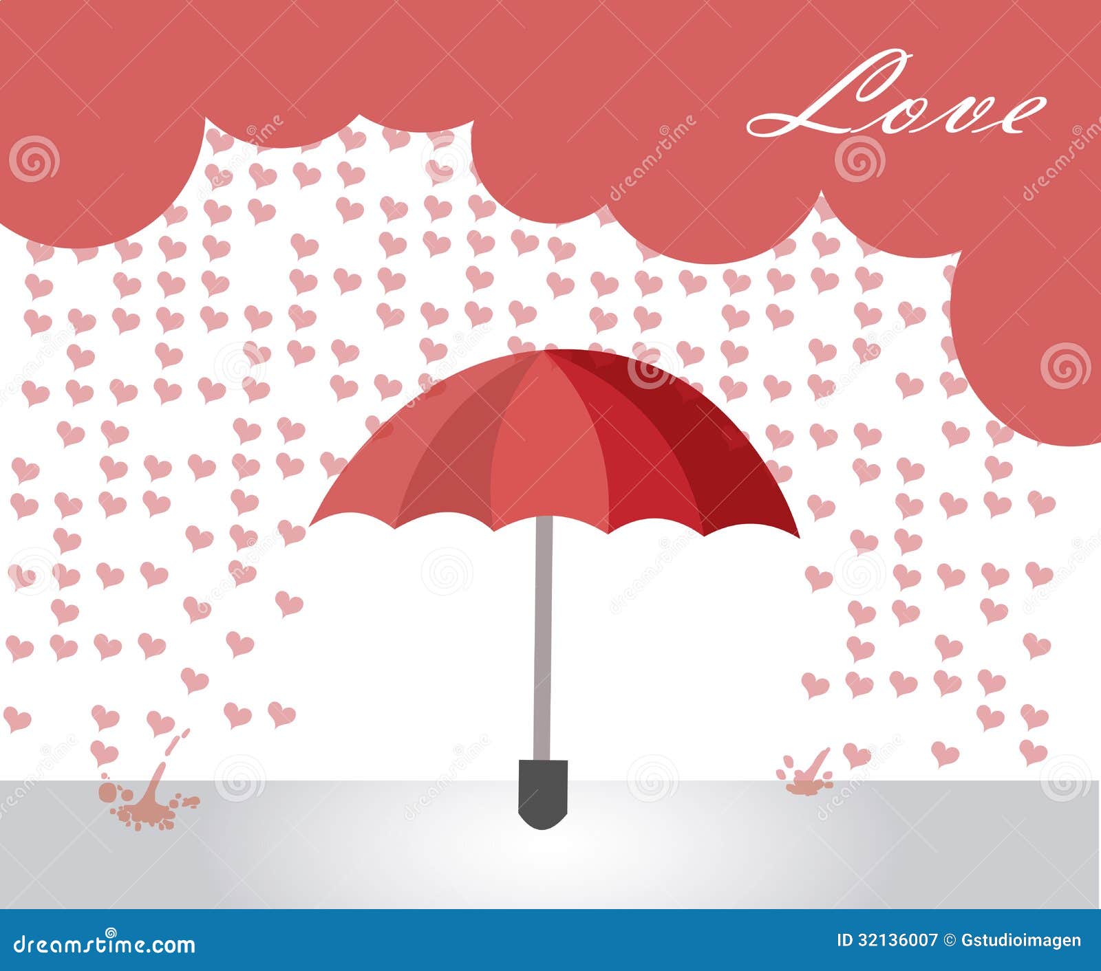 Hearts rain stock vector. Illustration of artwork, banner - 32136007