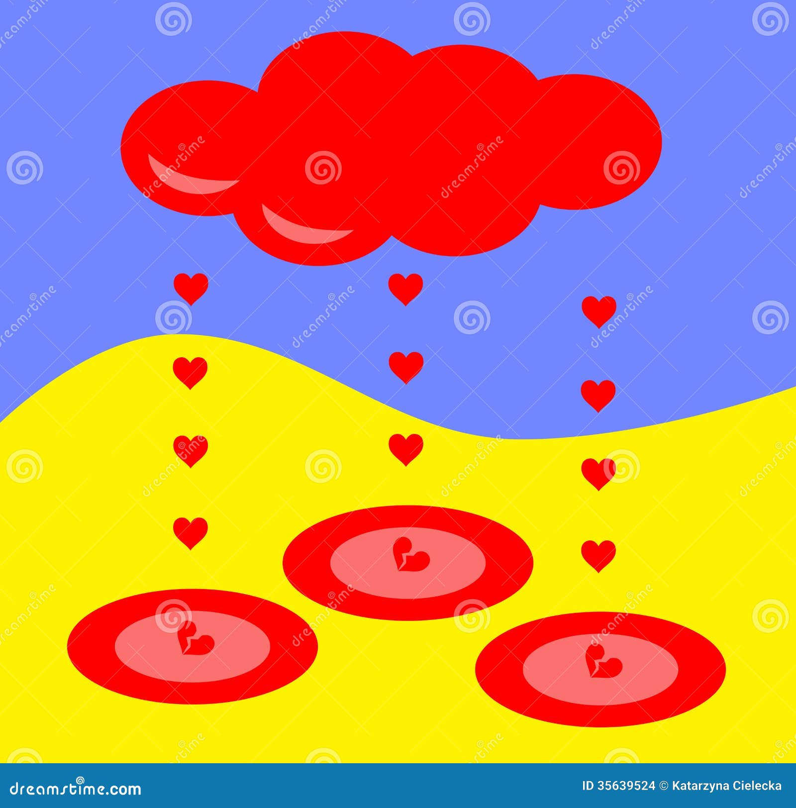 Hearts rain stock vector. Illustration of heart, romance - 35639524