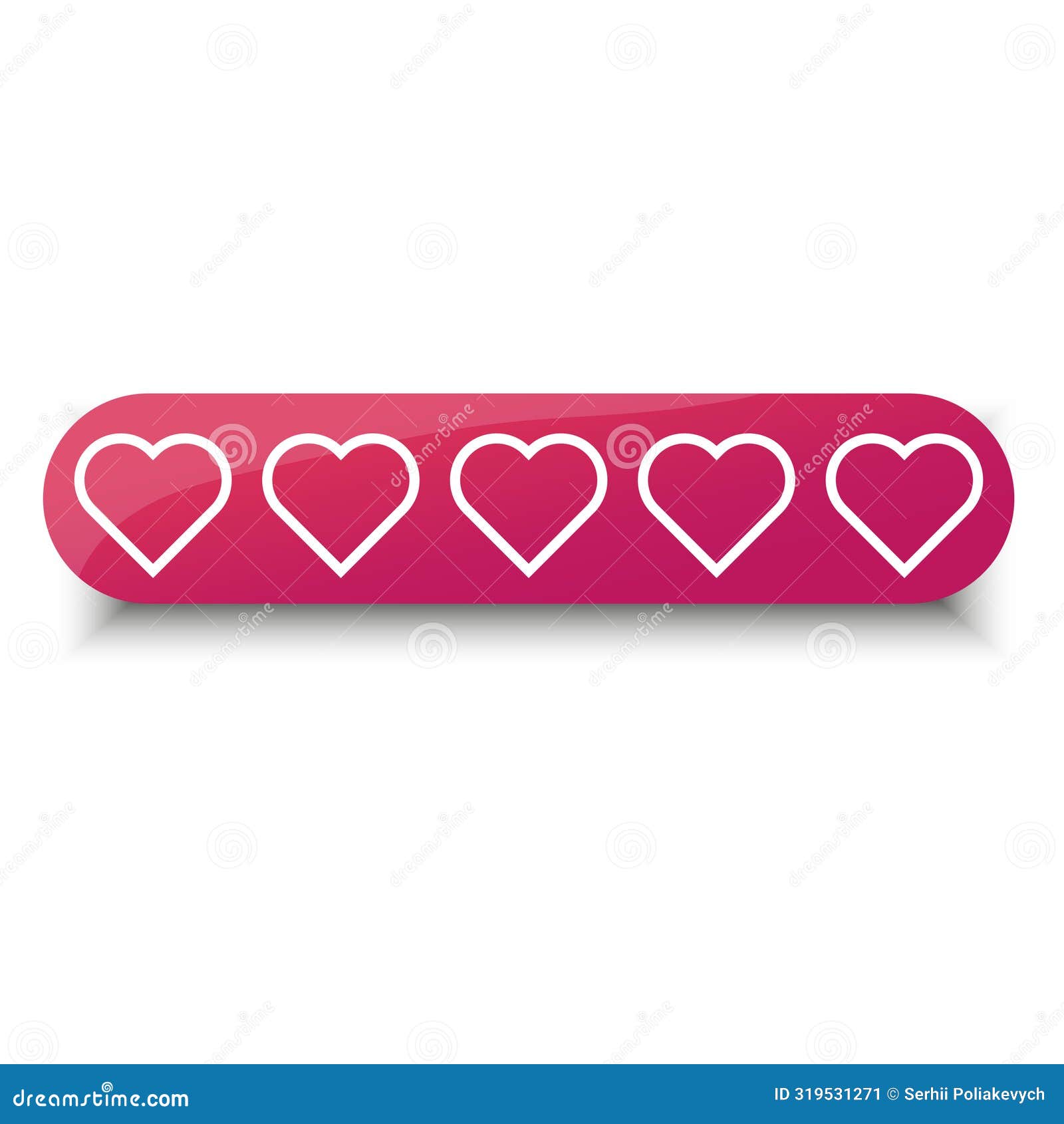 Hearts Rating Bar. Customer Feedback Vector. Satisfaction Level ...