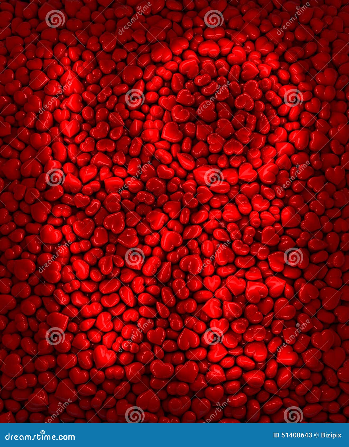 Hearts reflecting Love stock illustration. Illustration of love - 51400643