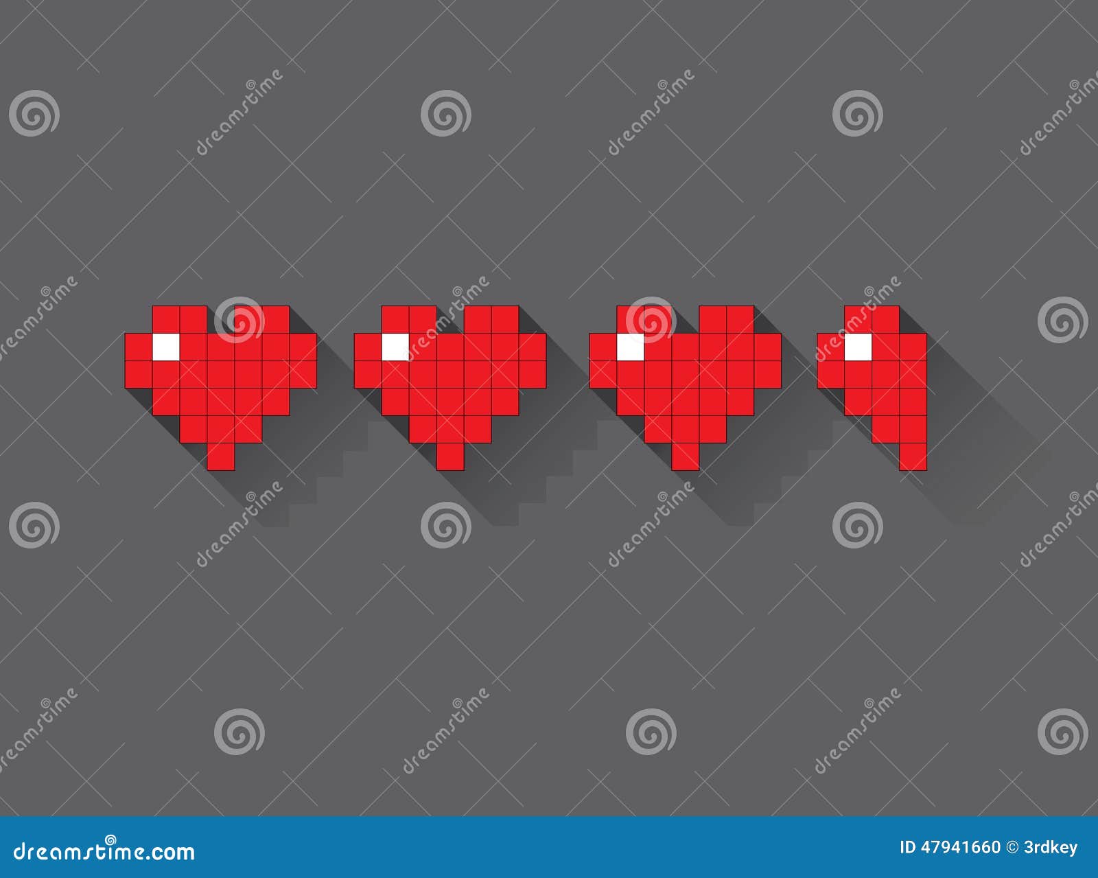 Hearts from retro games stock illustration. Illustration of laptop ...