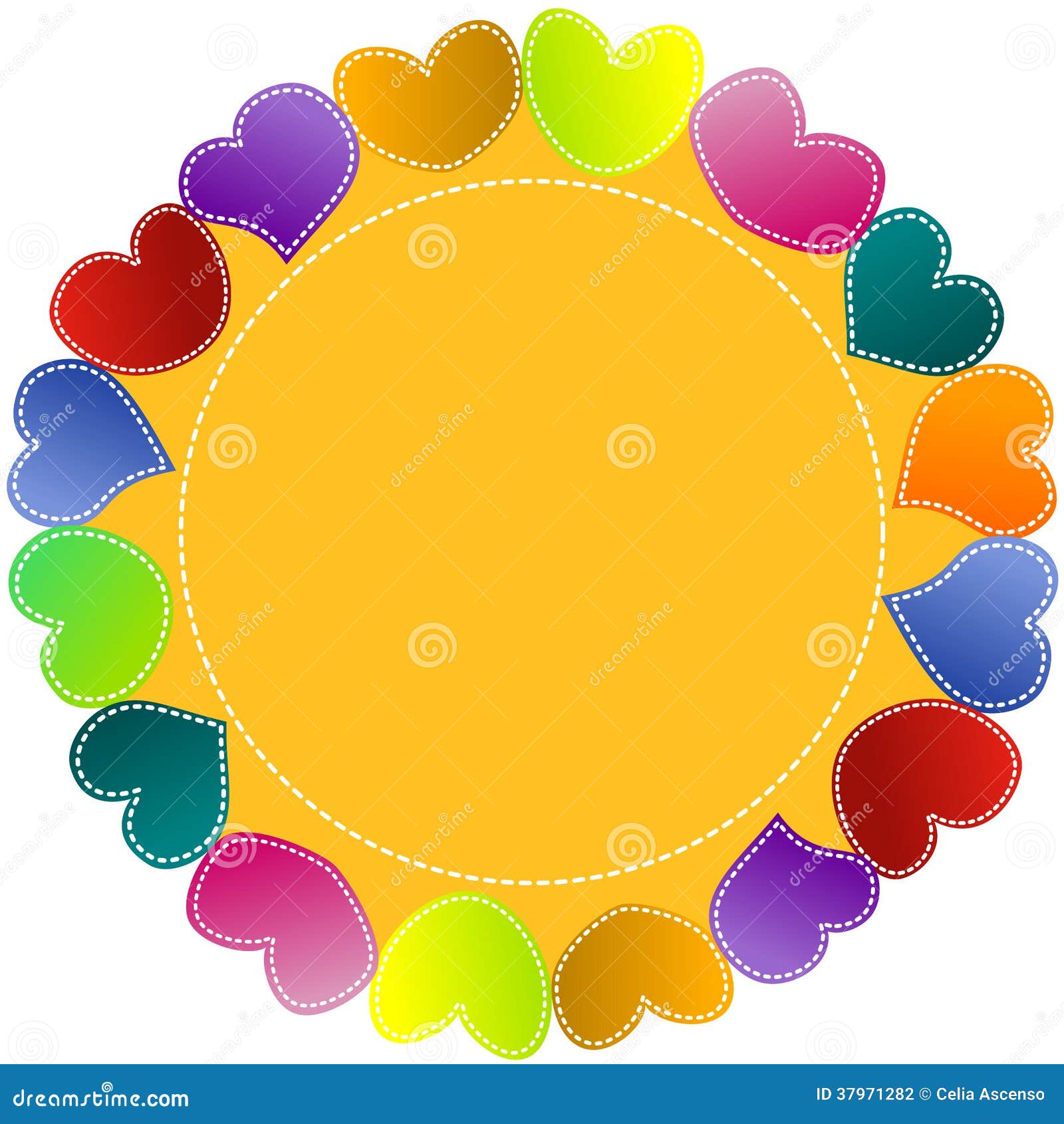 Hearts round frame stock illustration. Illustration of invitation ...