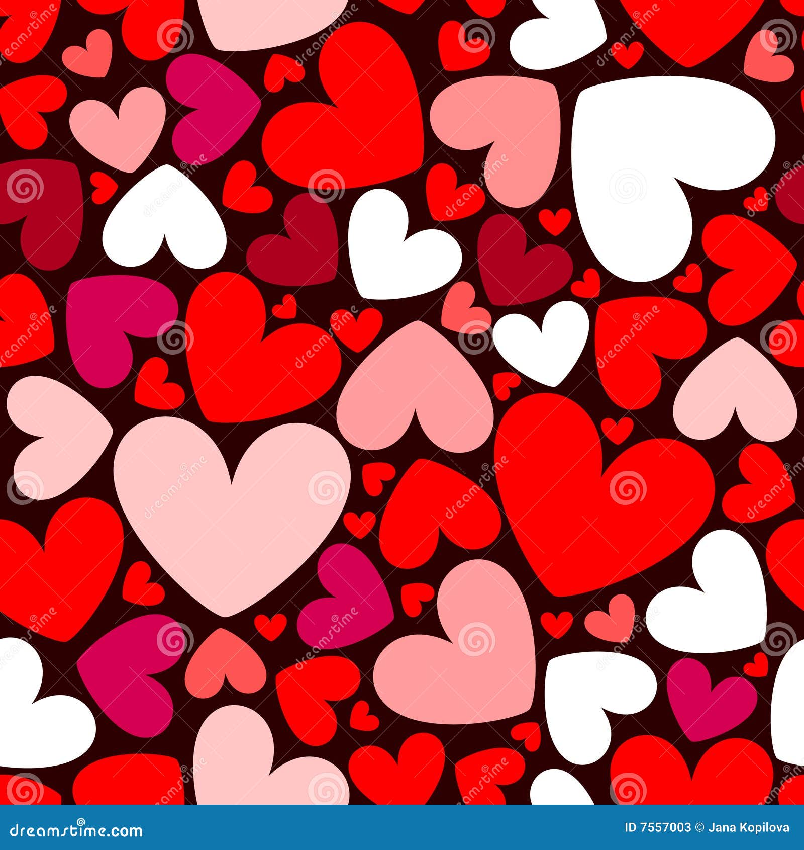 Hearts seamless pattern stock vector. Illustration of heart - 7557003