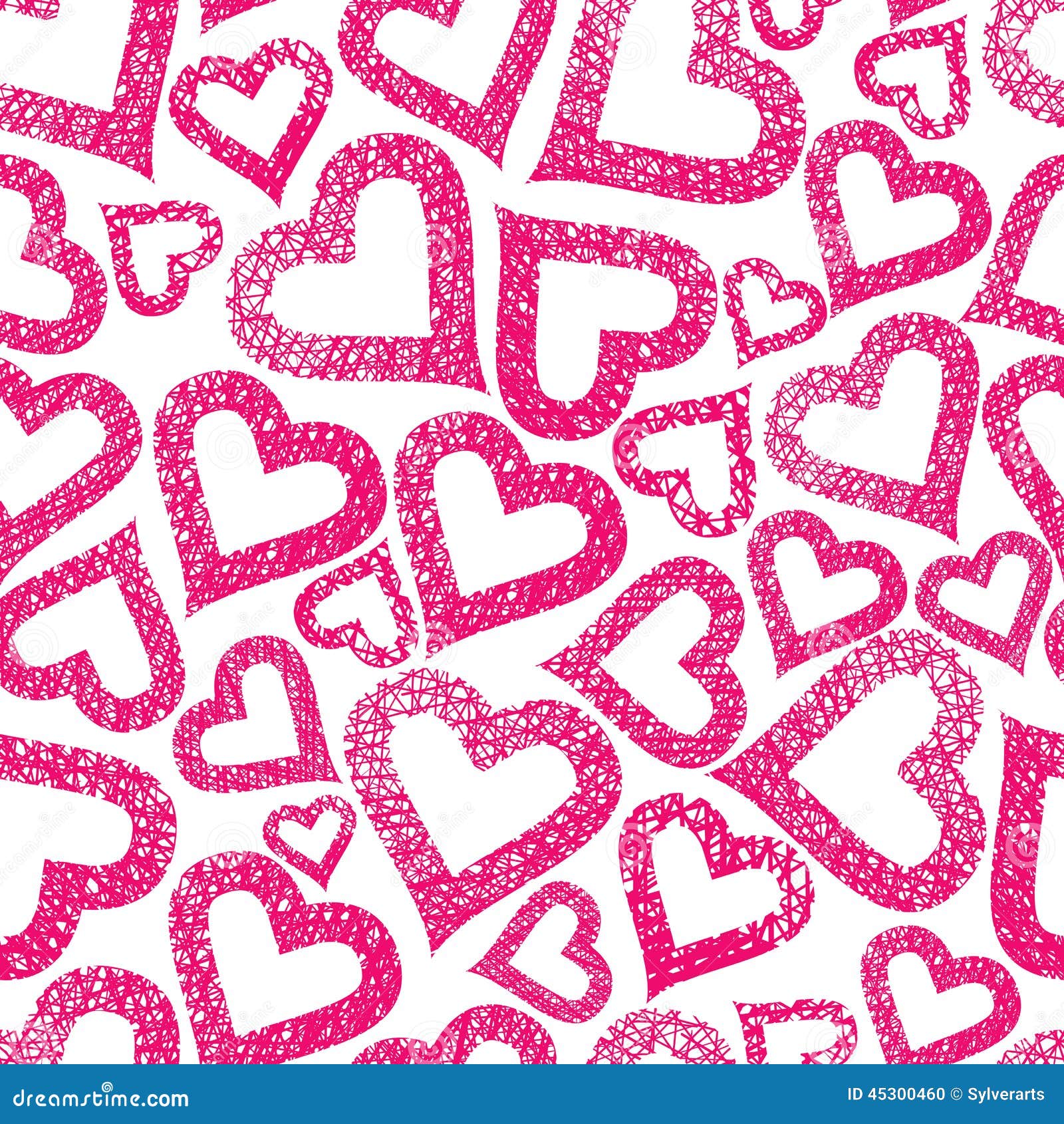 Hearts Seamless Pattern, Love Theme Background Stock Vector ...