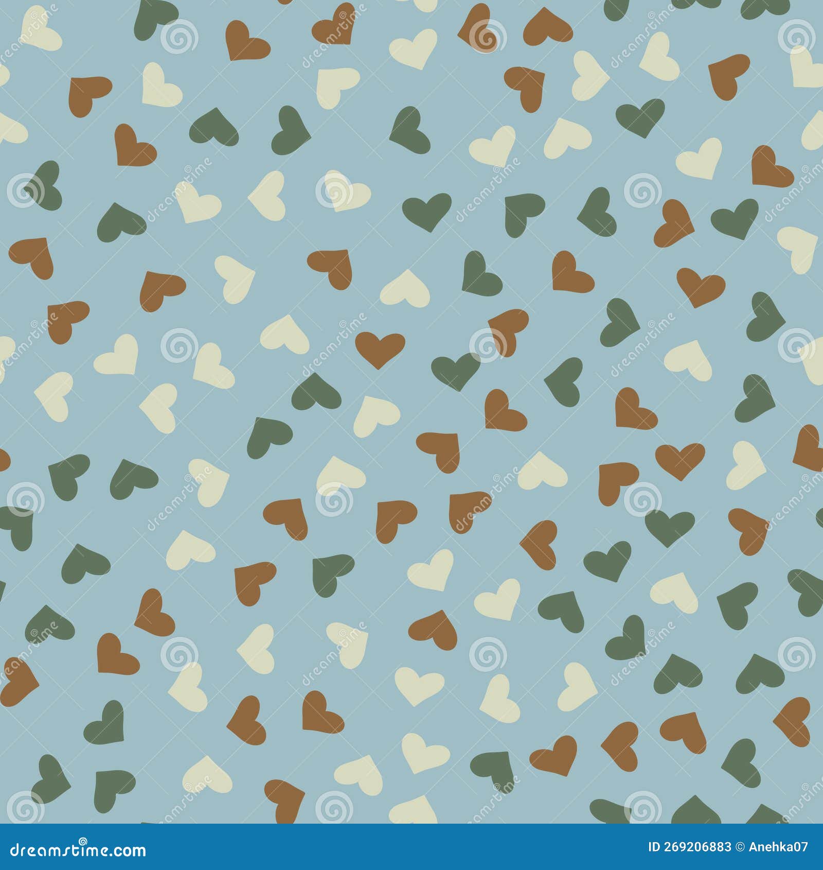 Hearts Seamless Pattern. Random Scattered Hearts Background. Love or ...