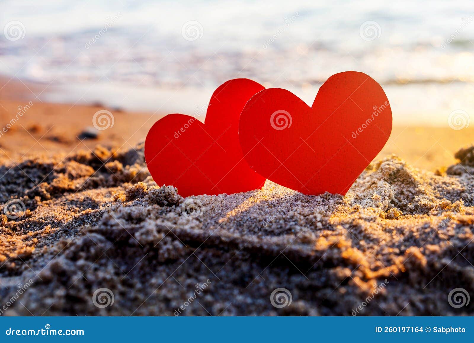 Hearts on the Seashore stock photo. Image of background - 260197164
