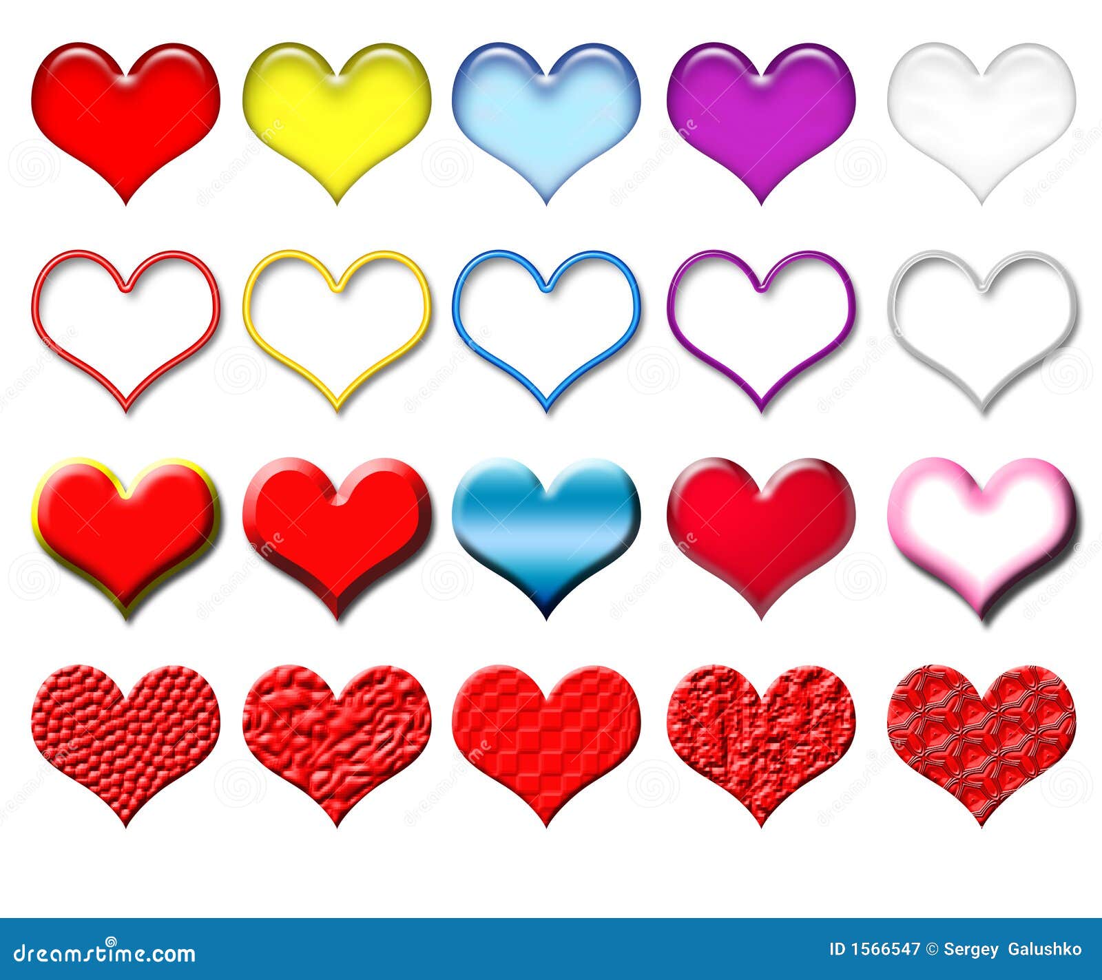 Hearts_set stock illustration. Illustration of persons - 1566547