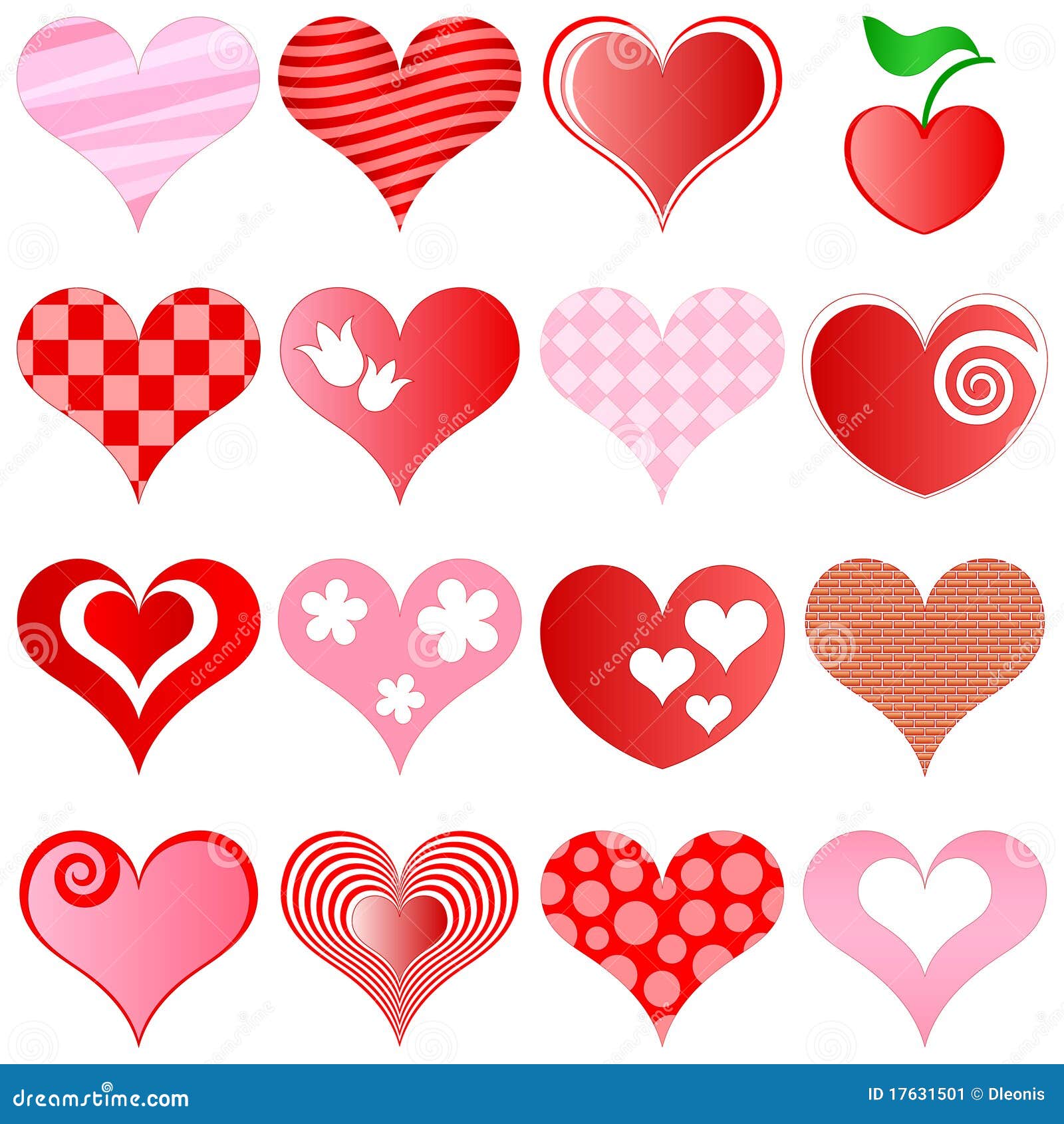 Hearts set stock vector. Illustration of engagement, collection - 17631501