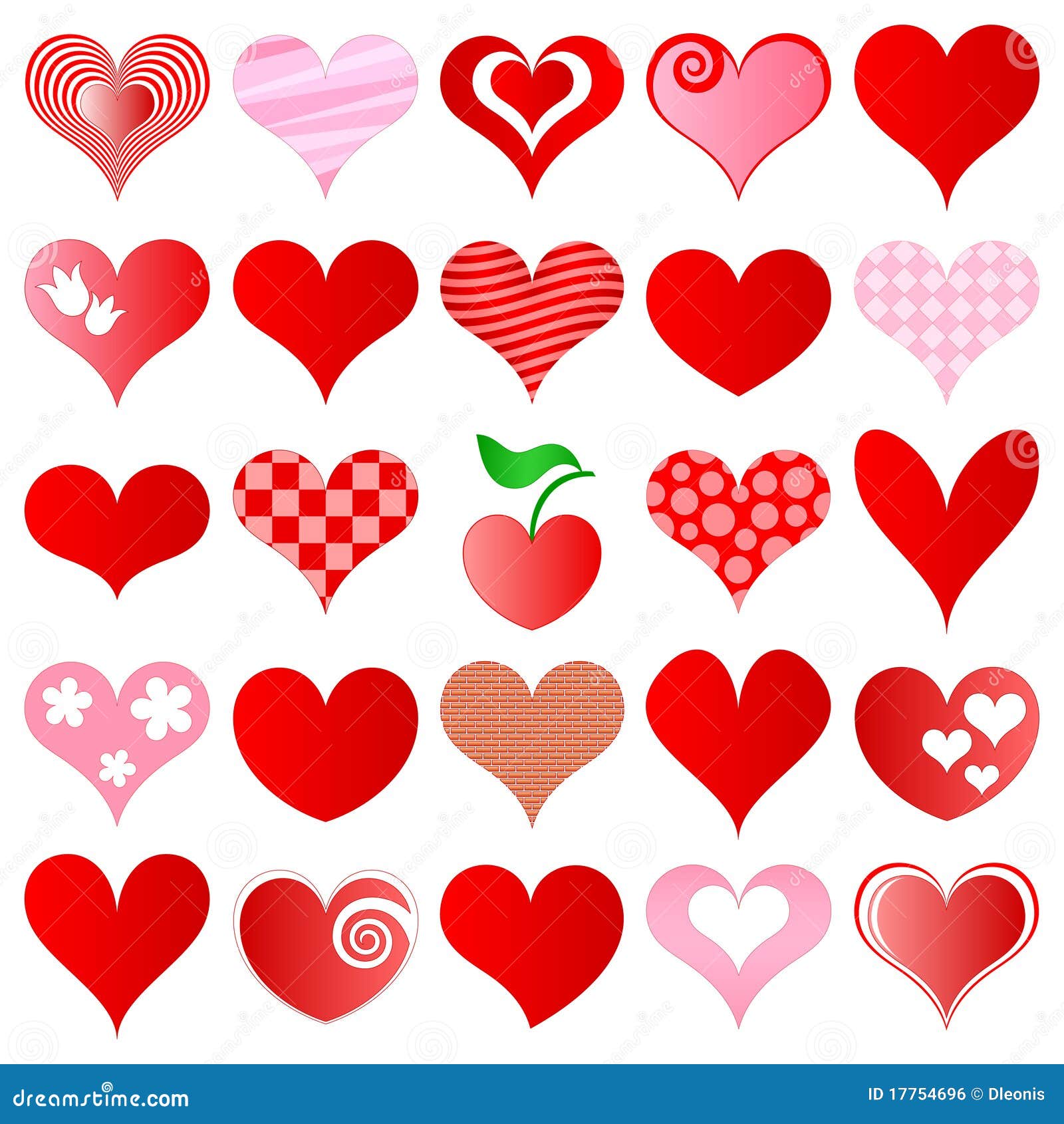 Hearts set stock vector. Illustration of decor, engagement - 17754696