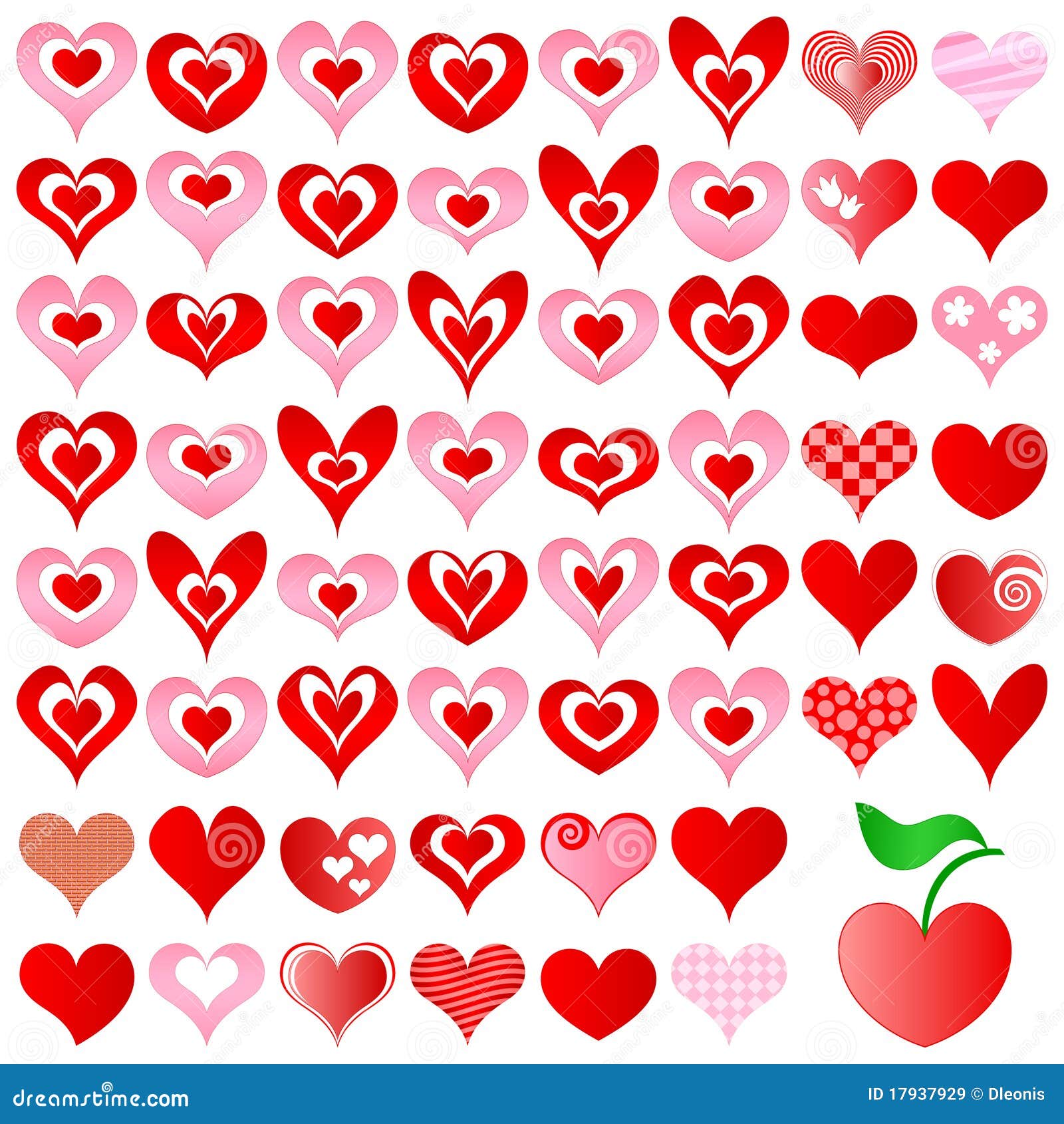 Hearts set stock vector. Illustration of bright, ornate - 17937929