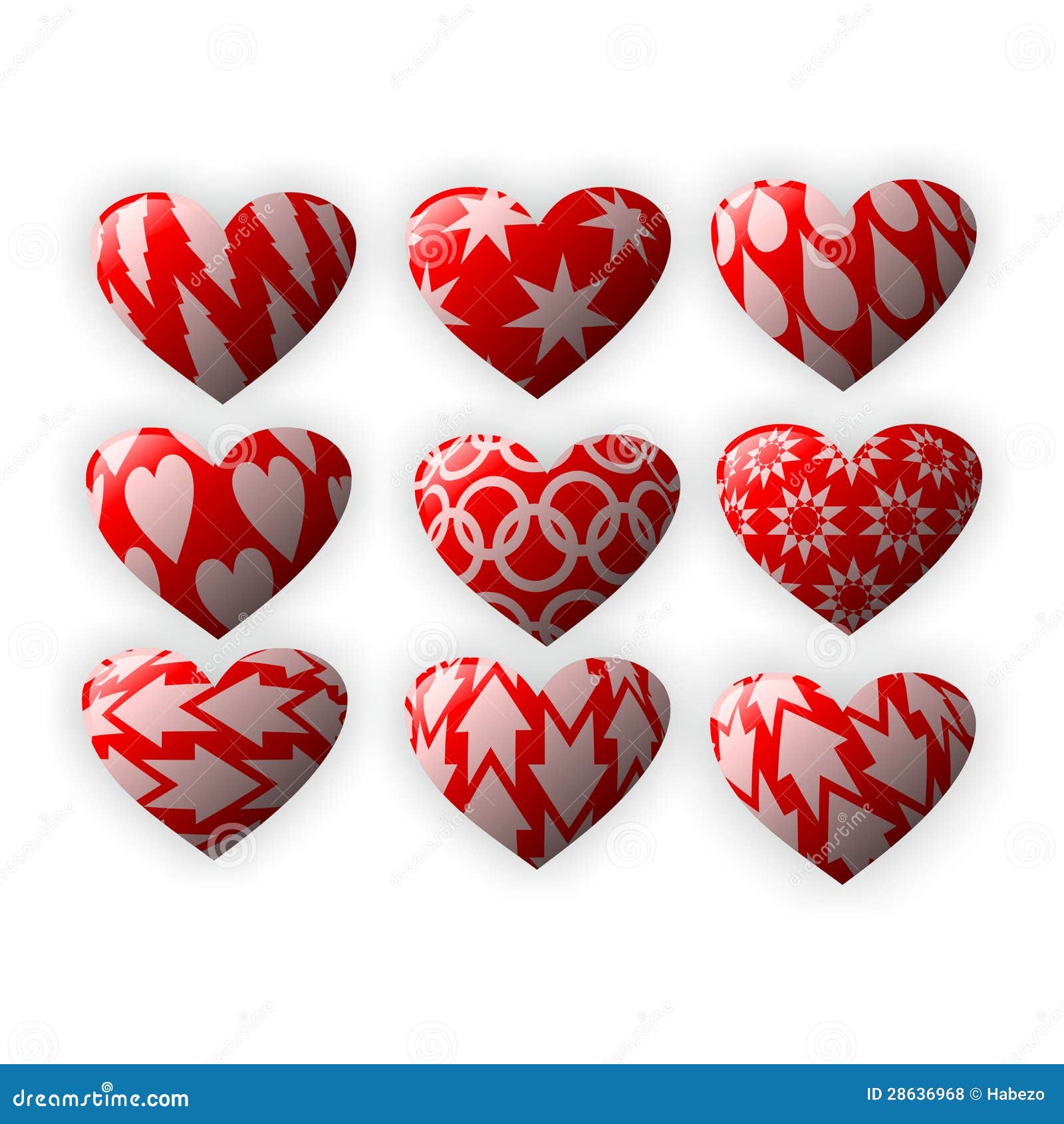 Hearts set stock illustration. Illustration of border - 28636968
