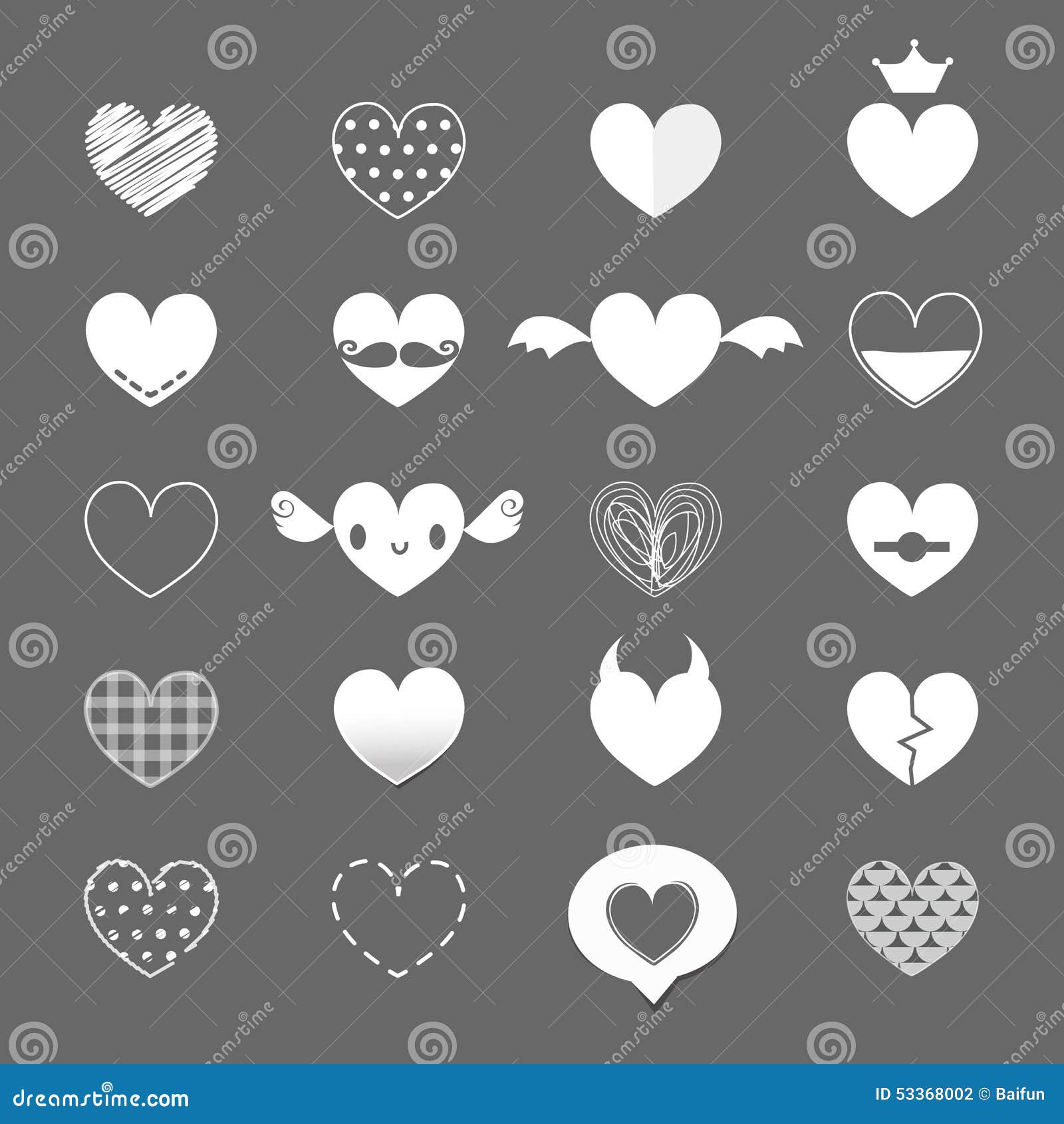 Hearts set stock vector. Illustration of abstract, shape - 53368002