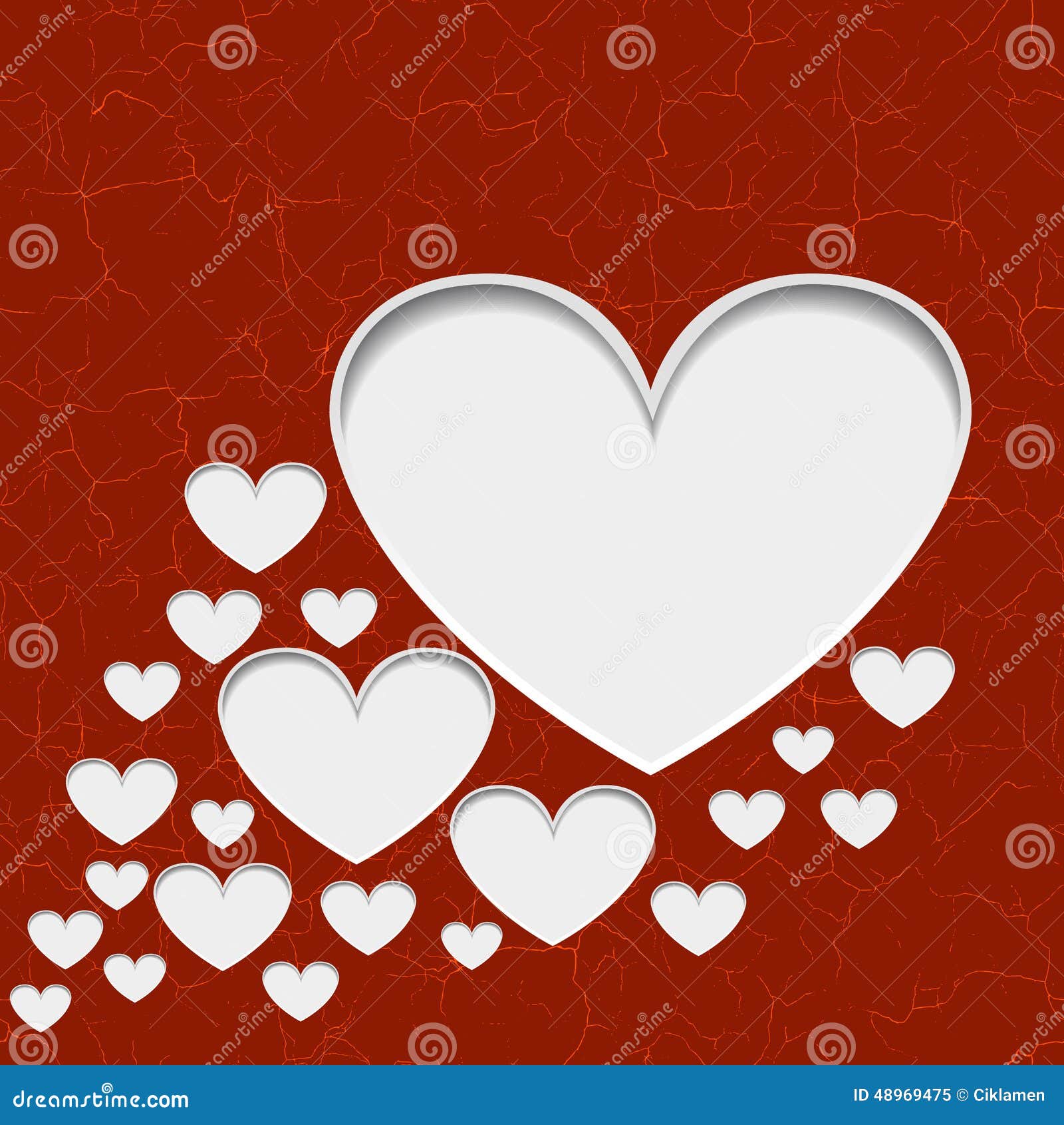 Hearts with shadow stock vector. Illustration of backdrop - 48969475