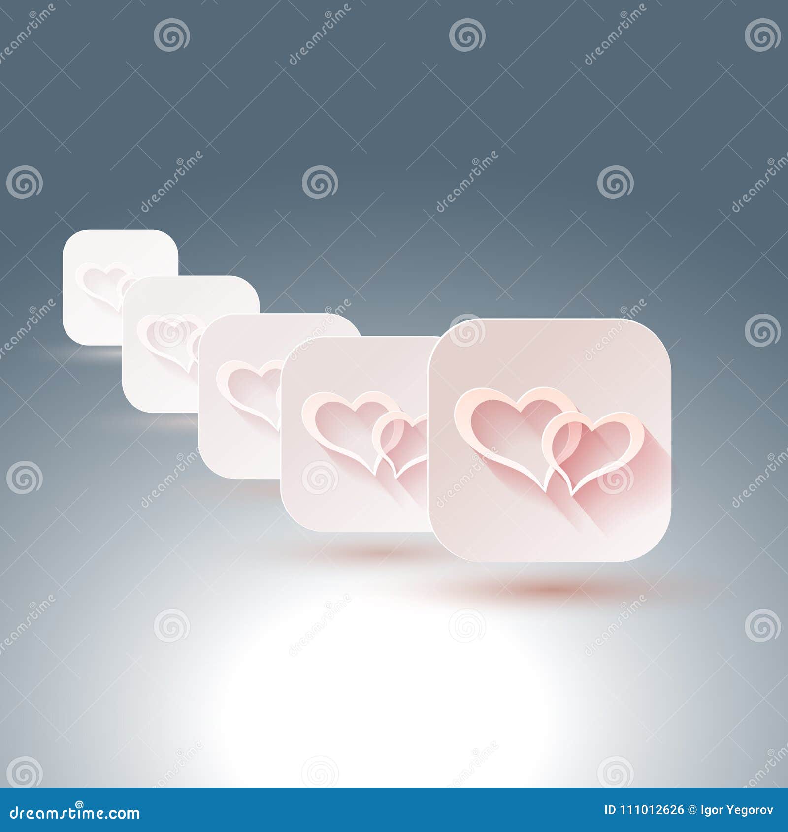 Hearts with Shadows for Designs of Wedding, Invitations Stock Vector ...