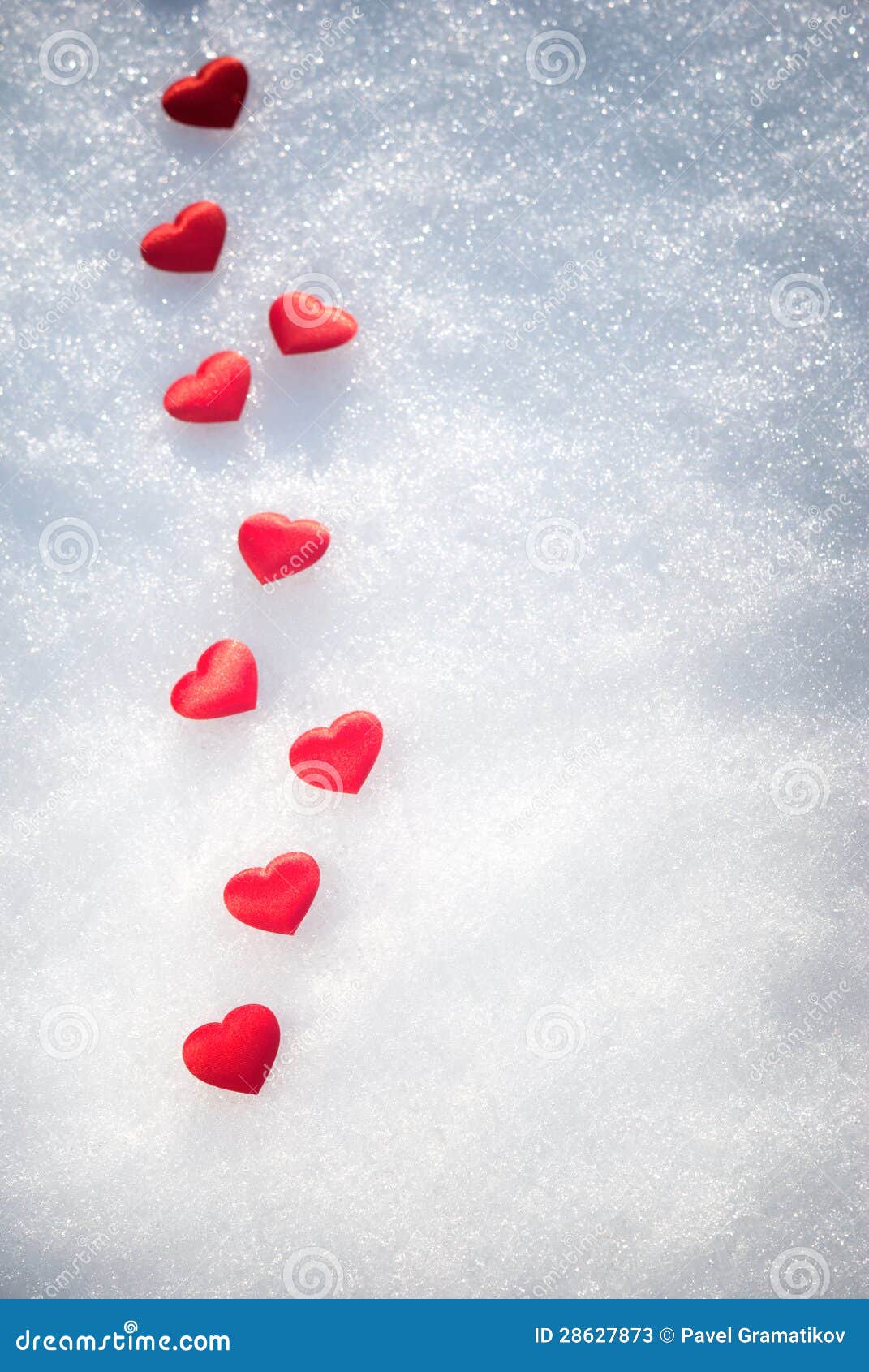 Hearts on snow stock image. Image of coldness, contrast - 28627873