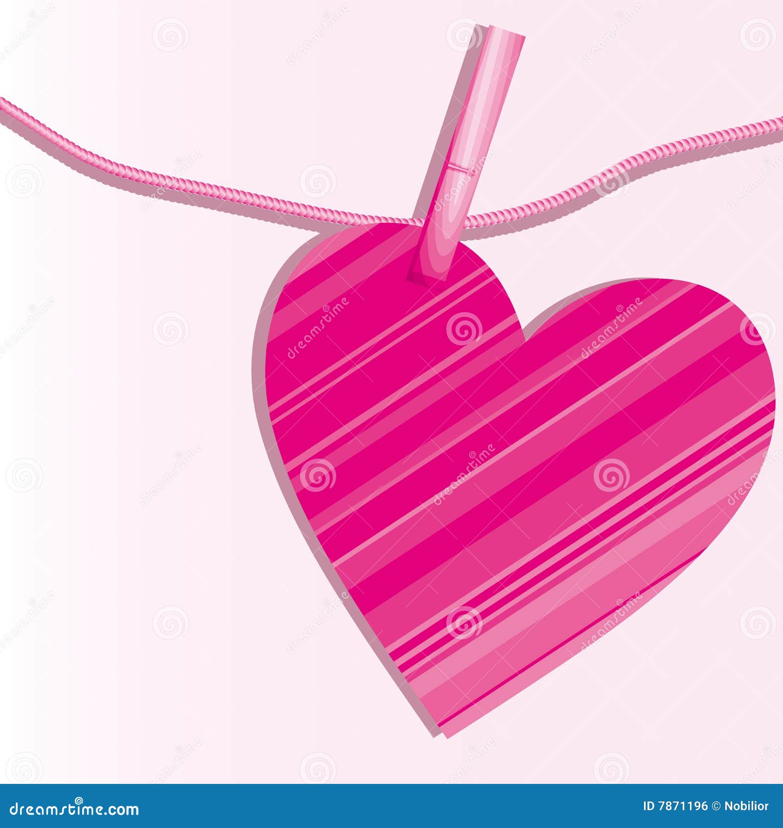 Hearts on a string stock vector. Illustration of certificate - 7871196