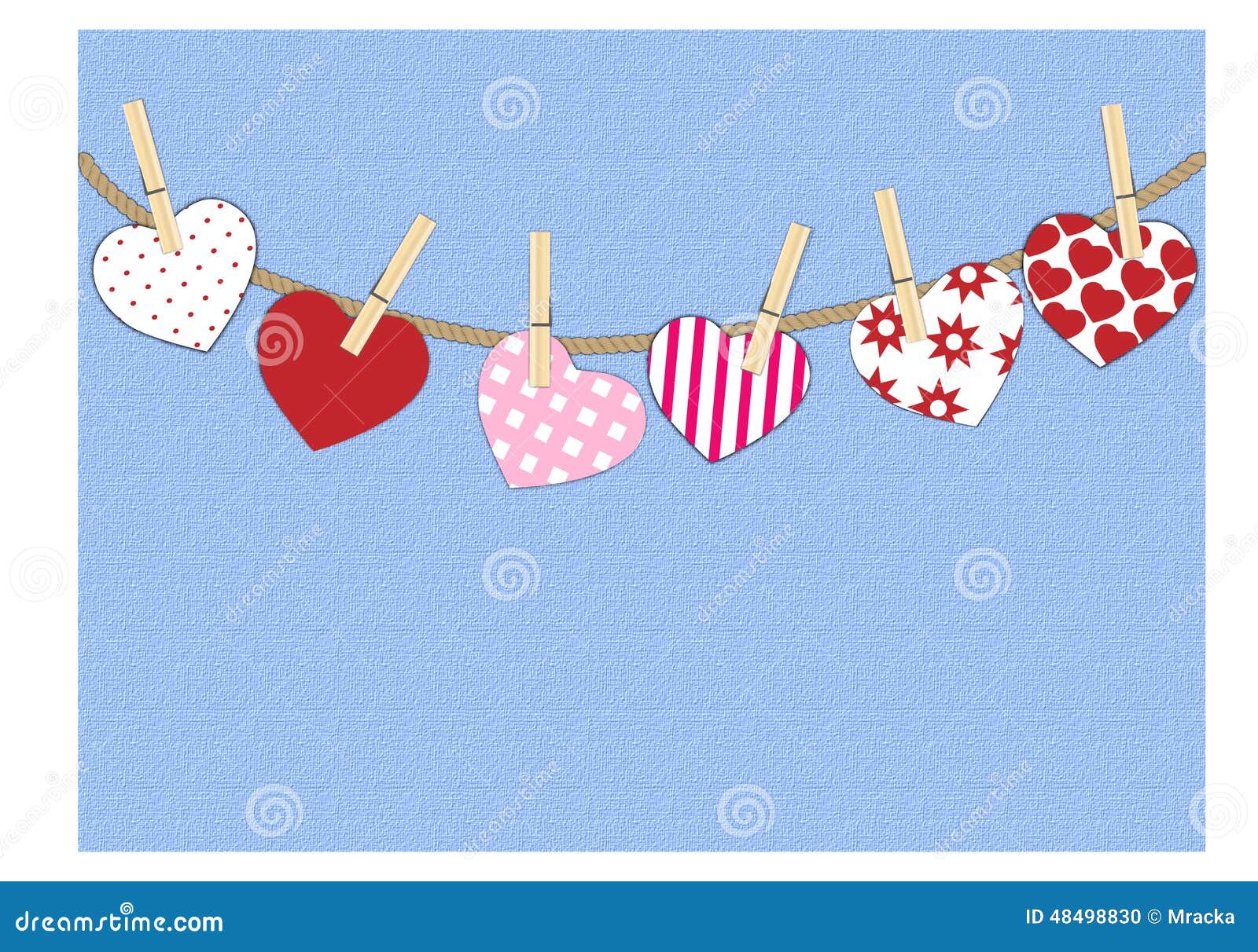 Hearts on a string stock illustration. Illustration of holidays - 48498830