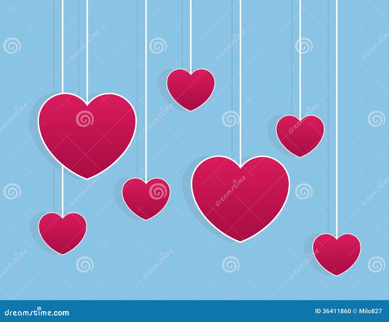 Hearts Strings stock vector. Illustration of romance - 36411860
