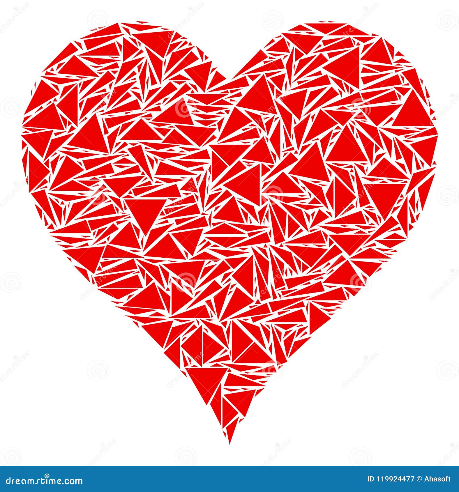 Hearts Suit Collage of Triangles Stock Vector - Illustration of graphic ...
