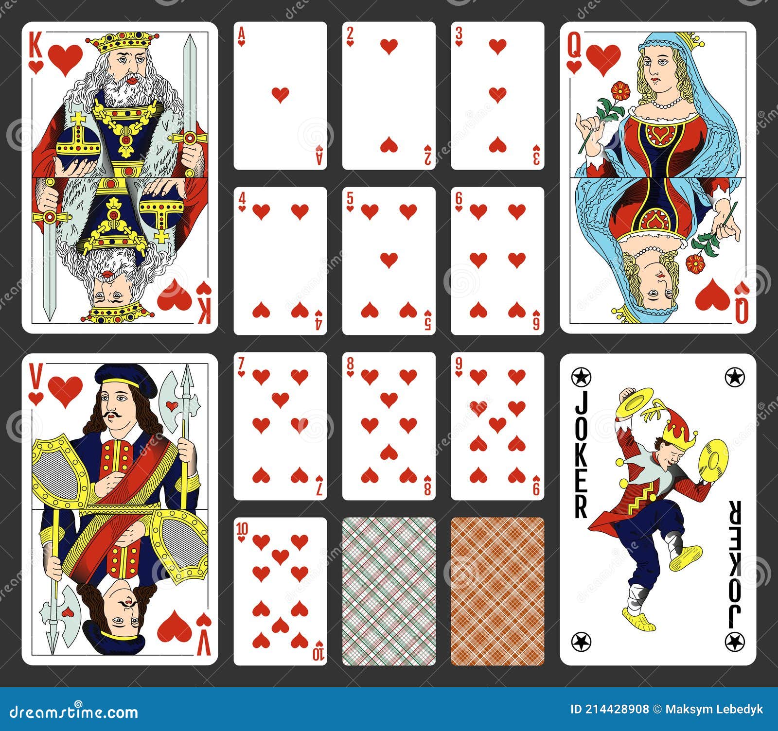 Hearts Suite Design for a Pack of Traditional Style Playing Cards ...