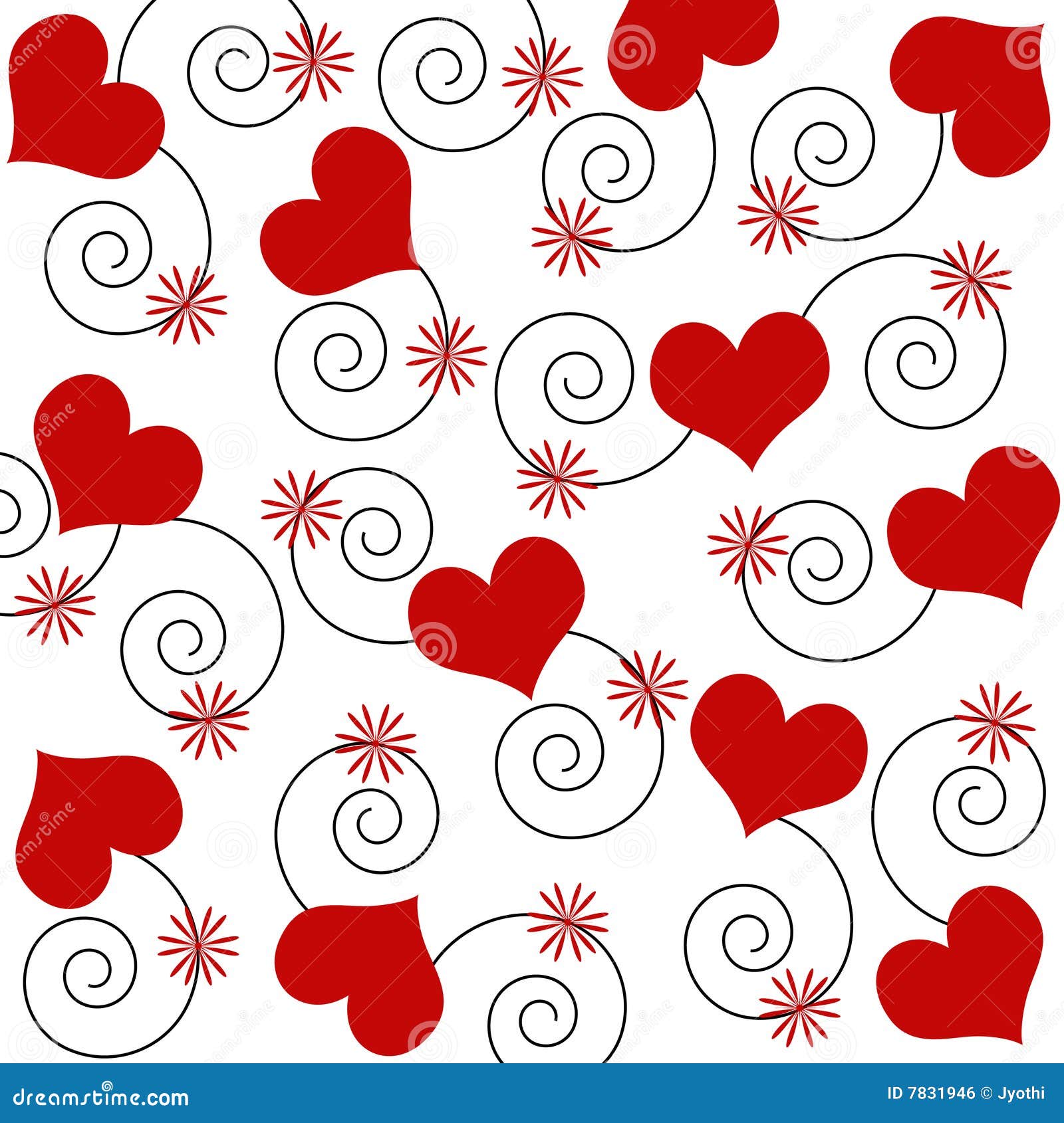 Hearts and swirls stock illustration. Illustration of swirls - 7831946