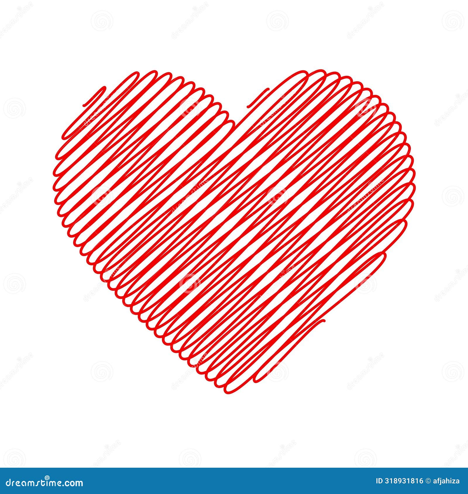 Hearts Symbol Thread Line Vector Illustration Stock Vector ...