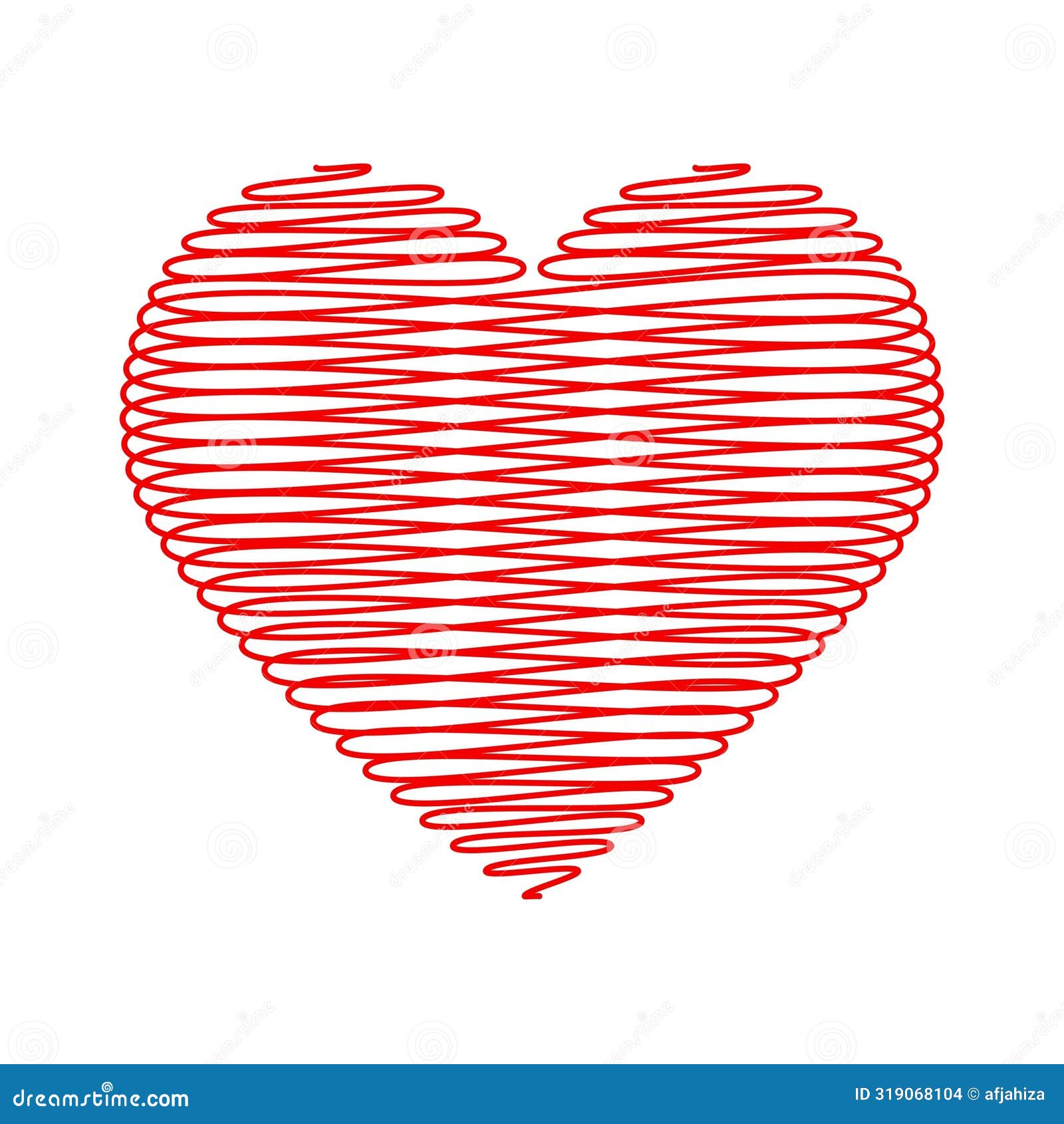 Hearts Symbol Thread Line Vector Illustration 2 Stock Vector ...