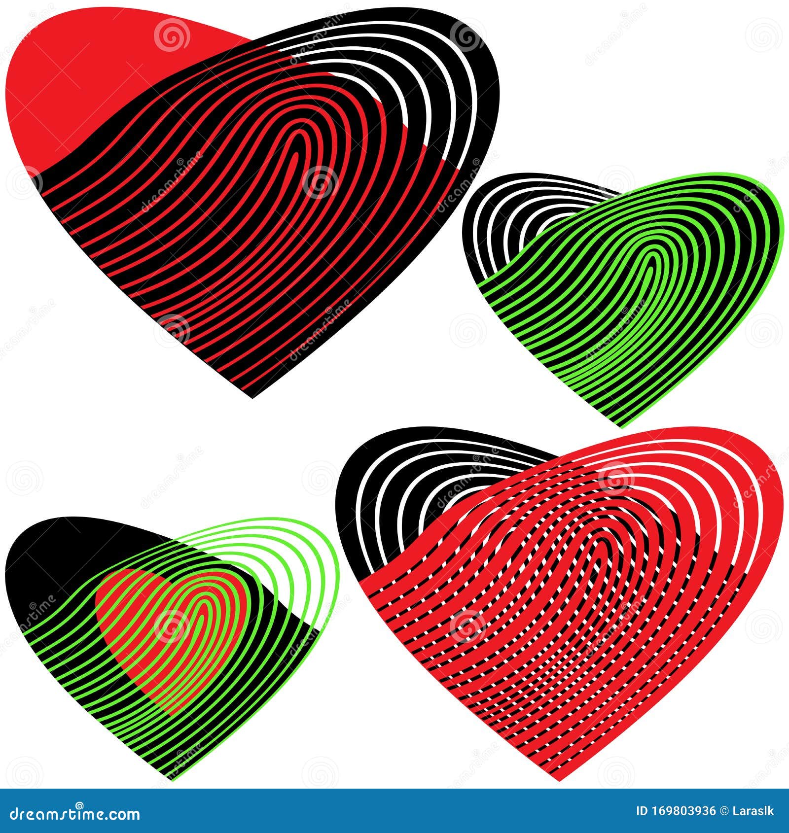 Hearts Symbols from Fingerprints Stock Vector - Illustration of pair ...