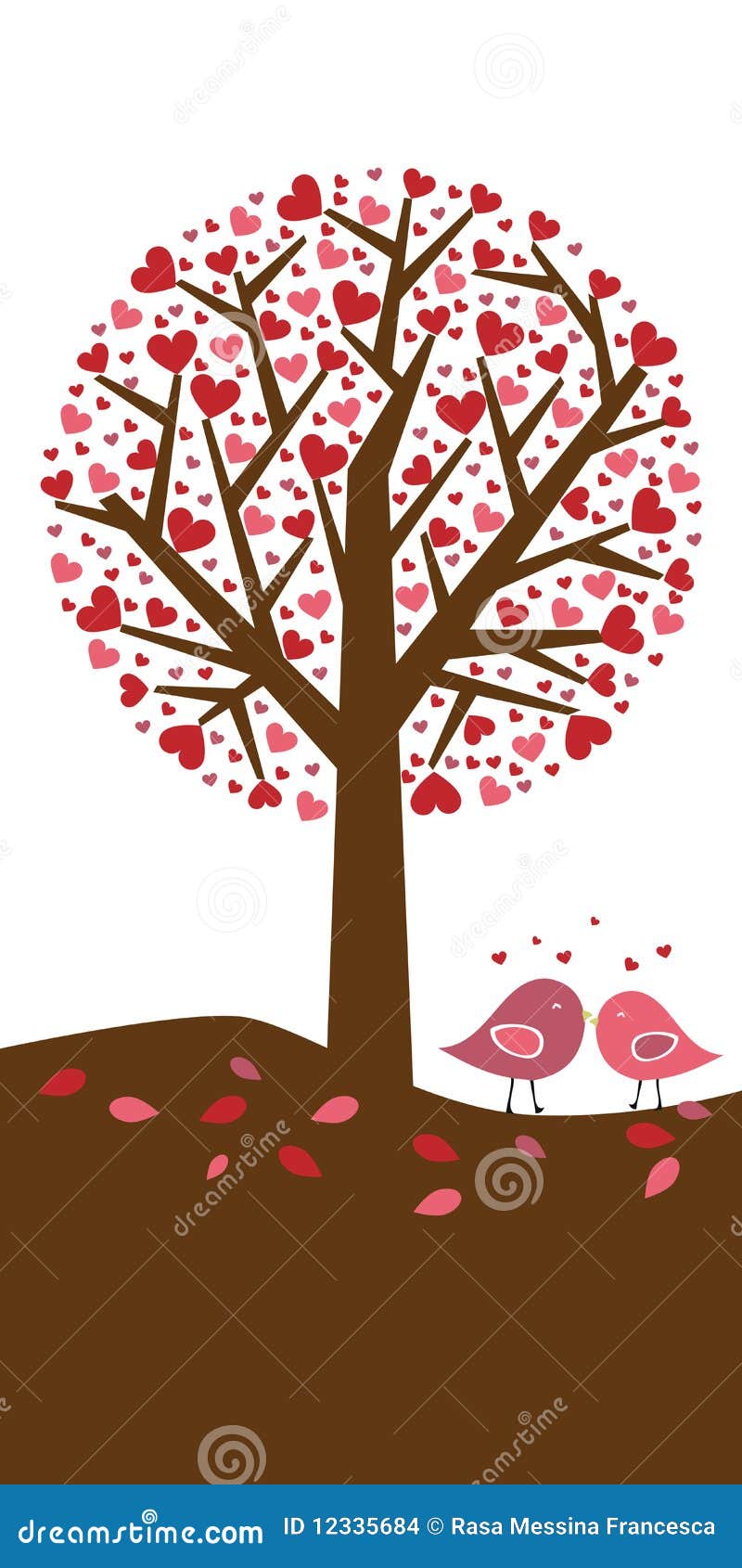 Hearts Tree Background - Valentine Theme Stock Vector - Illustration of ...