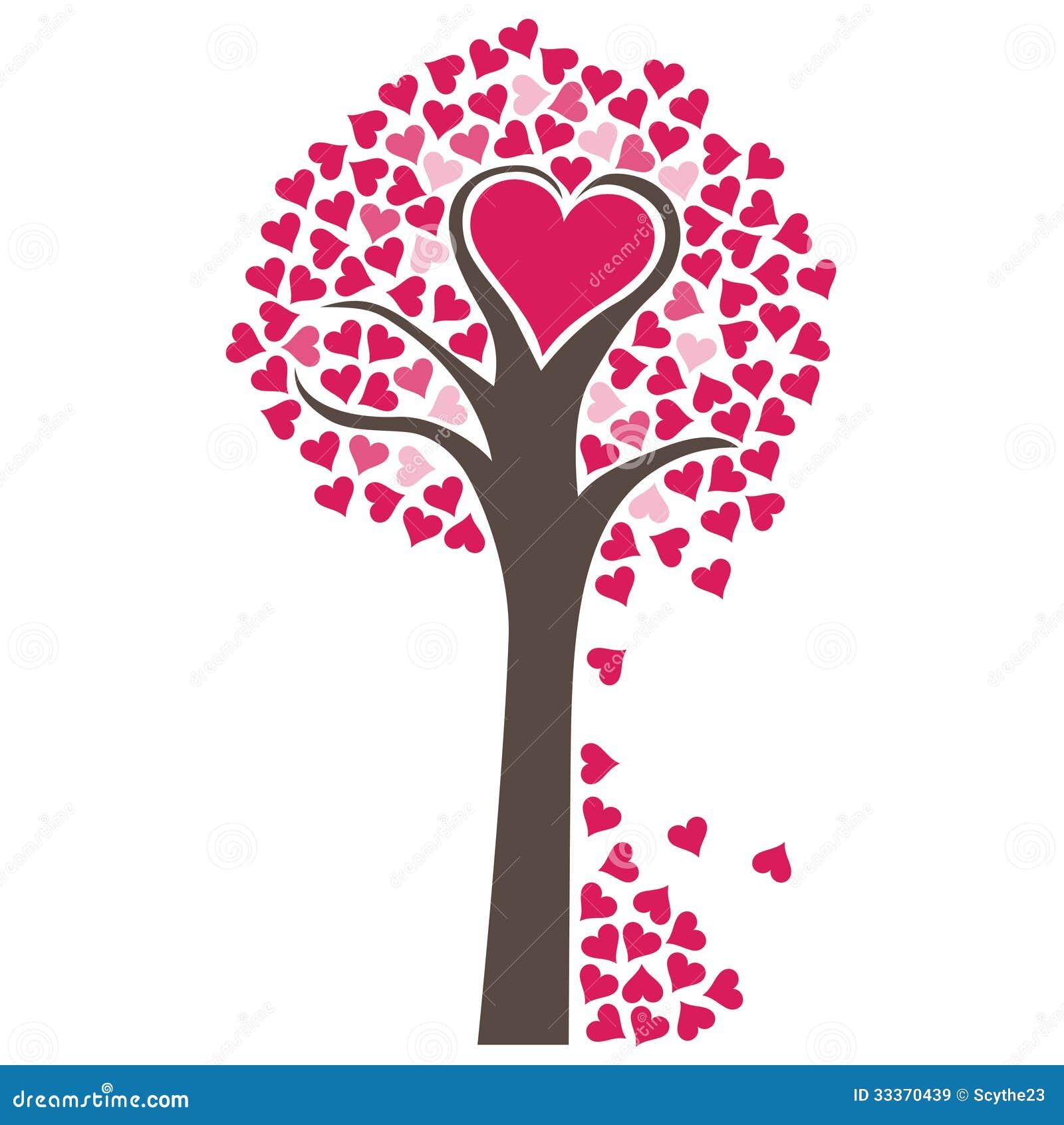 Hearts Tree Vector stock illustration. Illustration of light - 33370439
