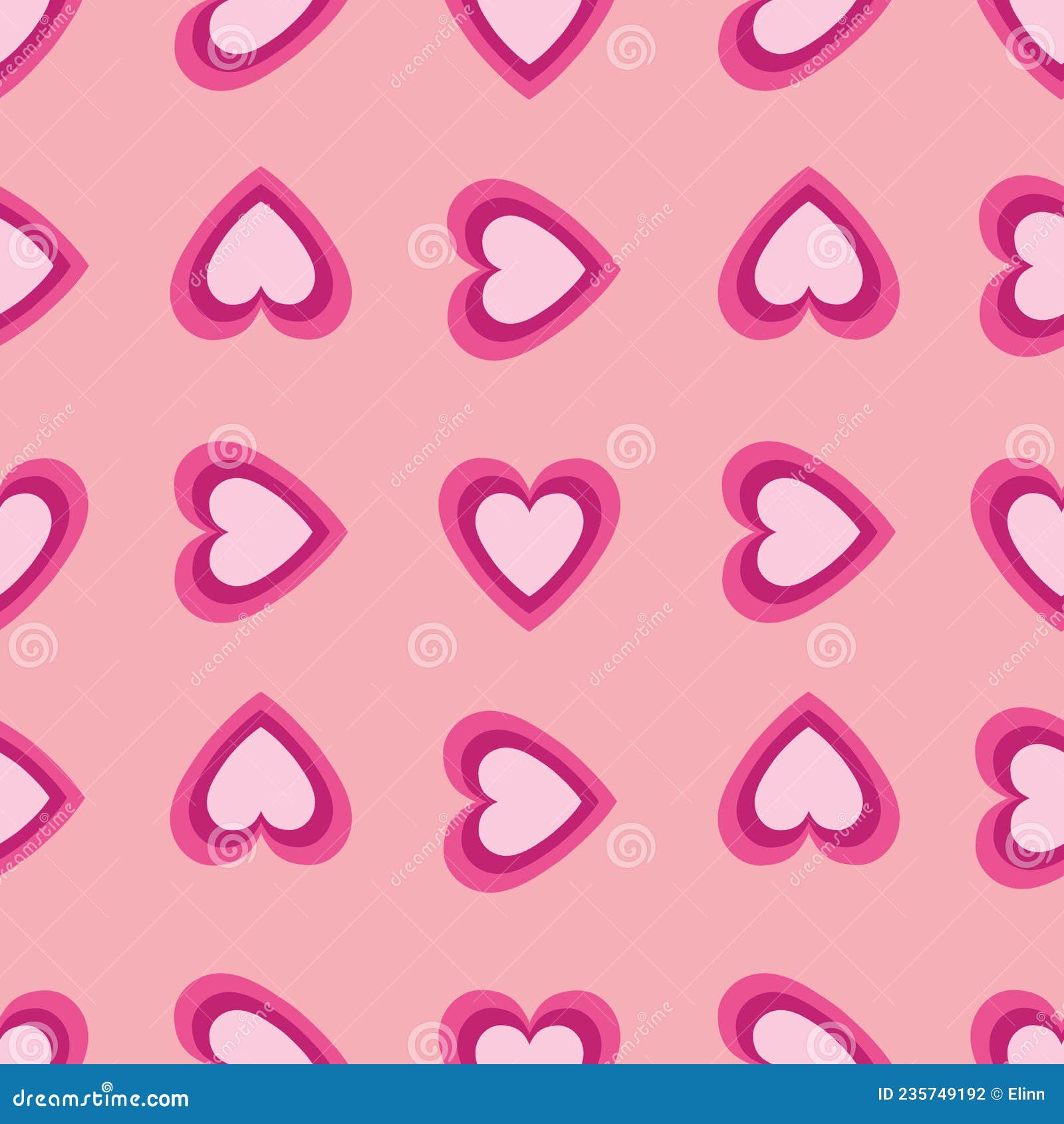 Hearts Valentine Holiday Vector Repeat Pattern Design,pink Background ...