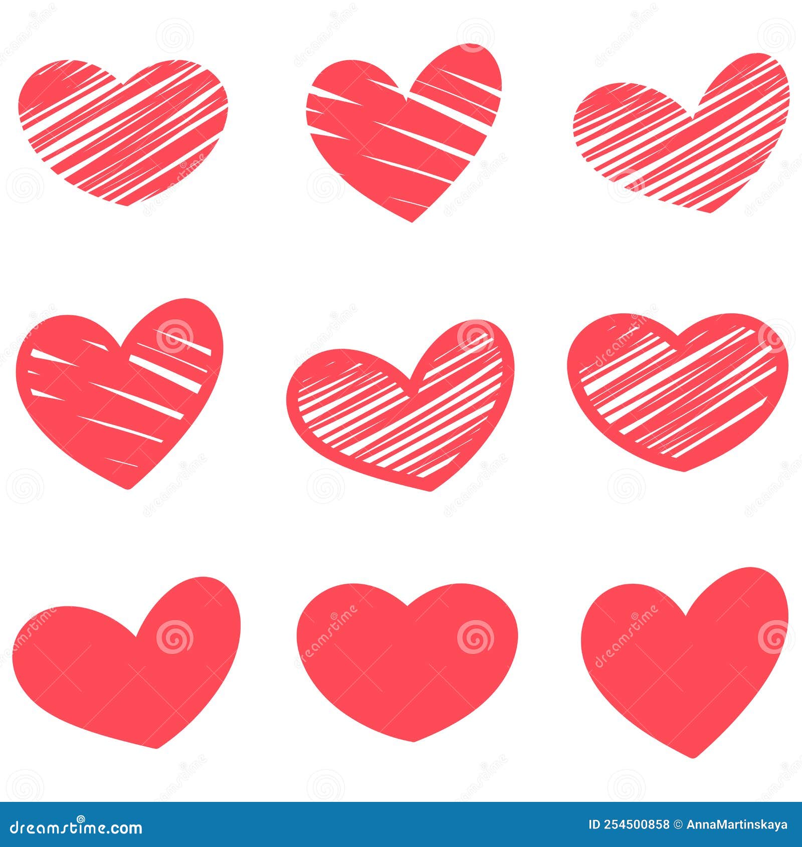 Hearts Vector Elements for Design. Illustrations Isolated on White ...