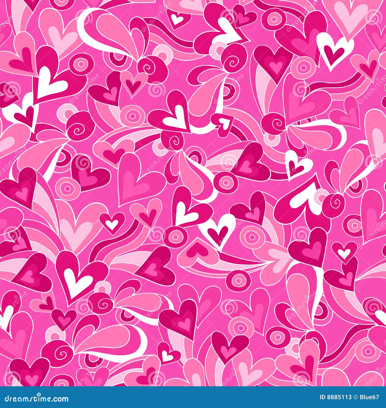 Hearts Vector Seamless Repeat Pattern Stock Vector - Illustration of ...