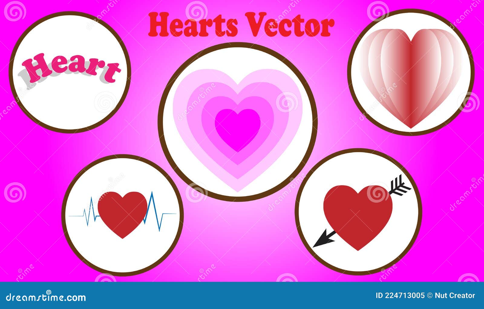 Hearts Vector Set 2 stock vector. Illustration of hearts - 224713005